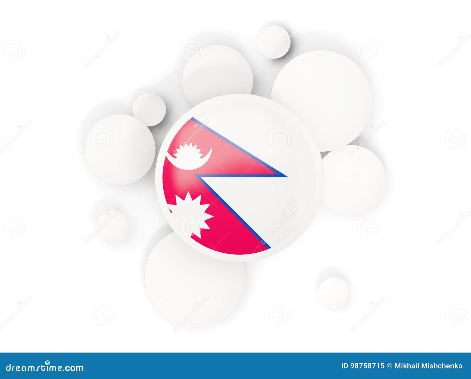 Round Flag of Nepal with Circles Pattern Stock Illustration ...