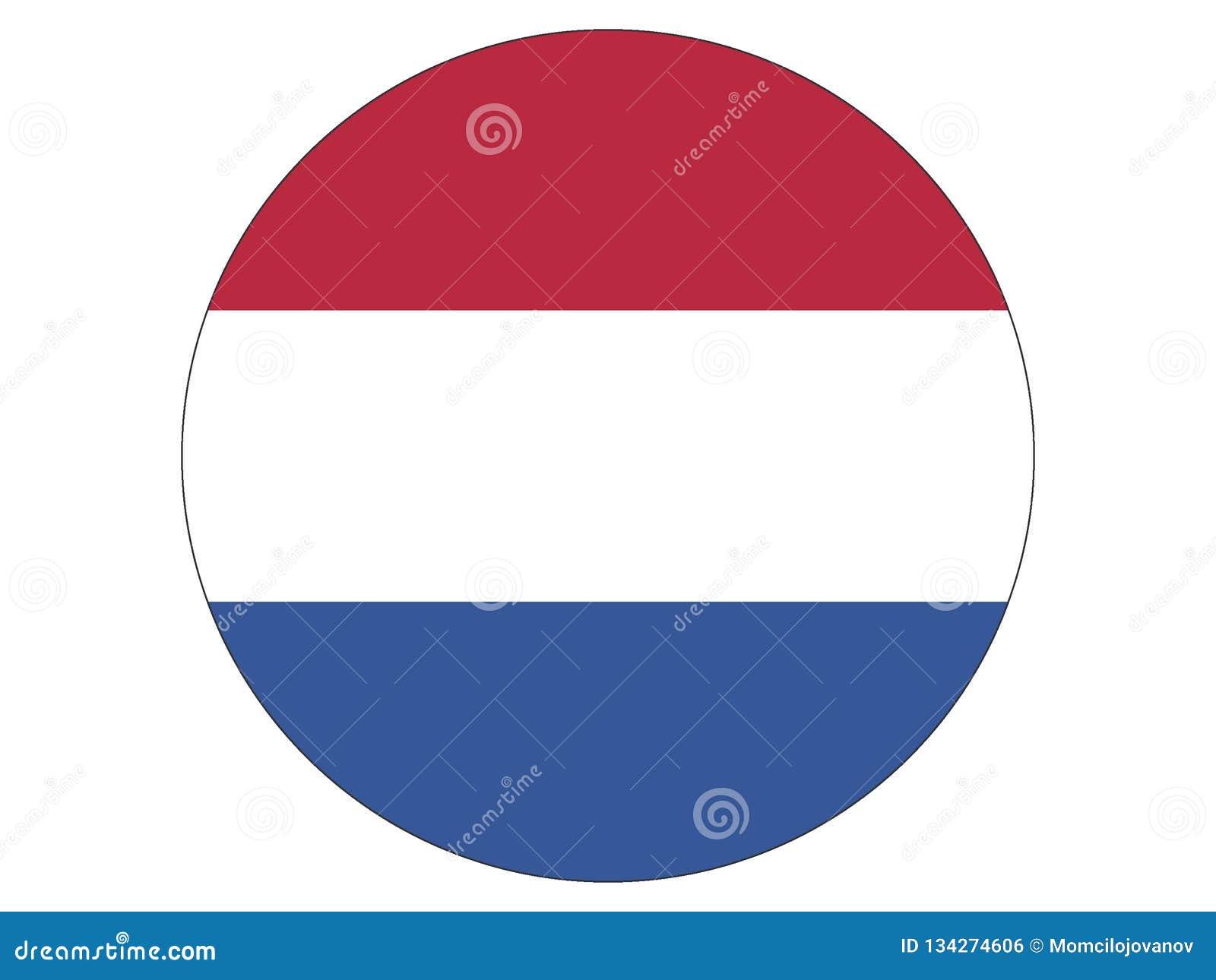 Round Flag of the Netherlands Stock Vector - Illustration of federated ...