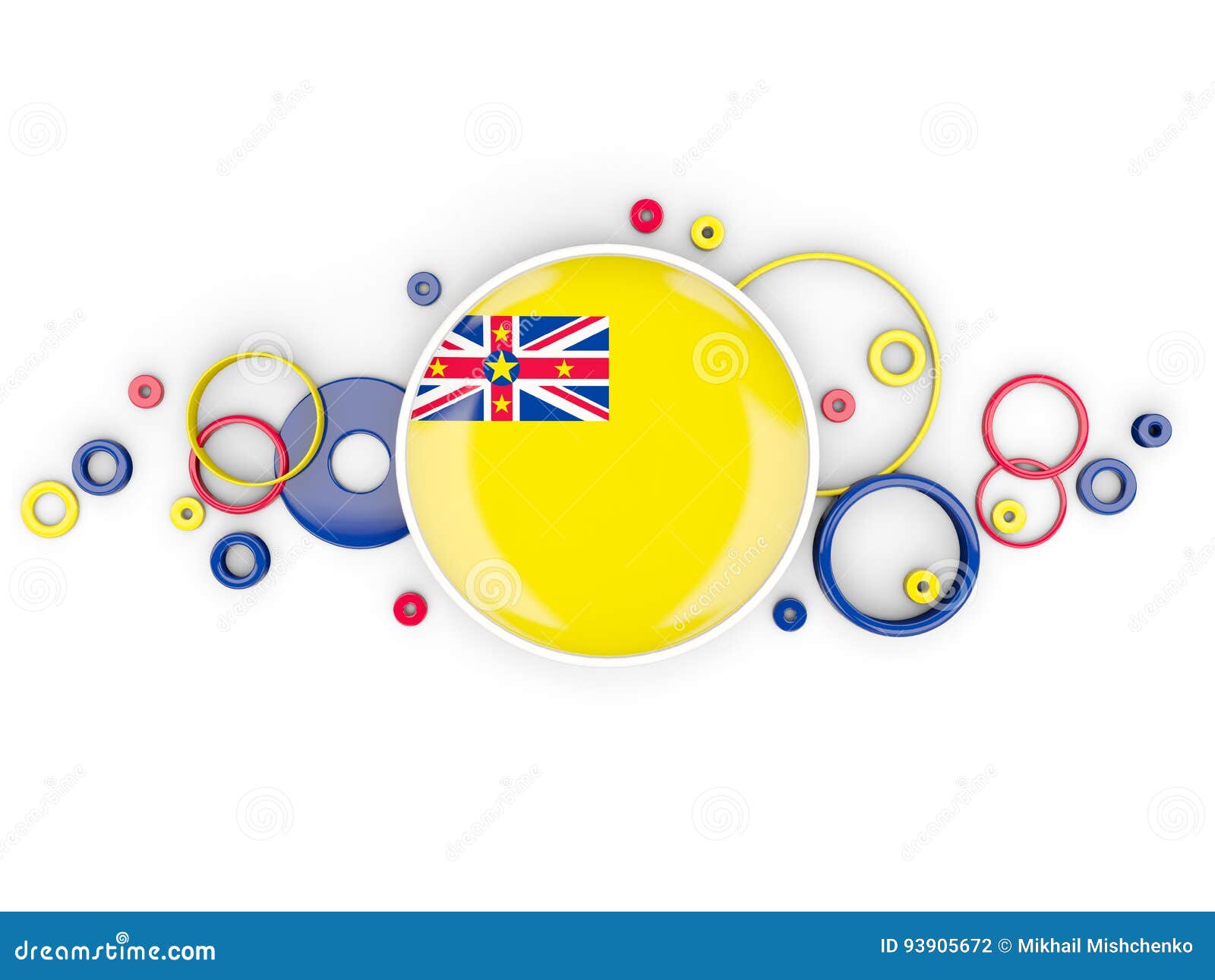 Round Flag of Niue with Circles Pattern Stock Illustration ...