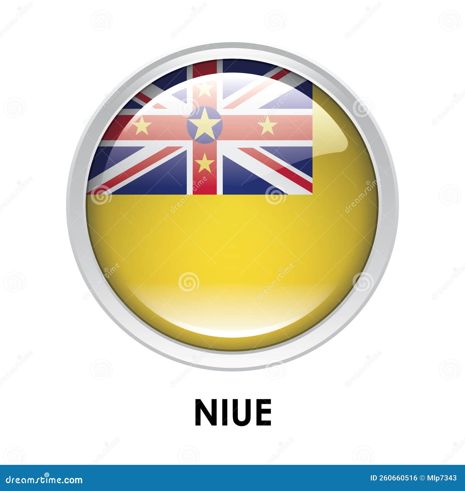 Round flag of Niue stock illustration. Illustration of design - 260660516
