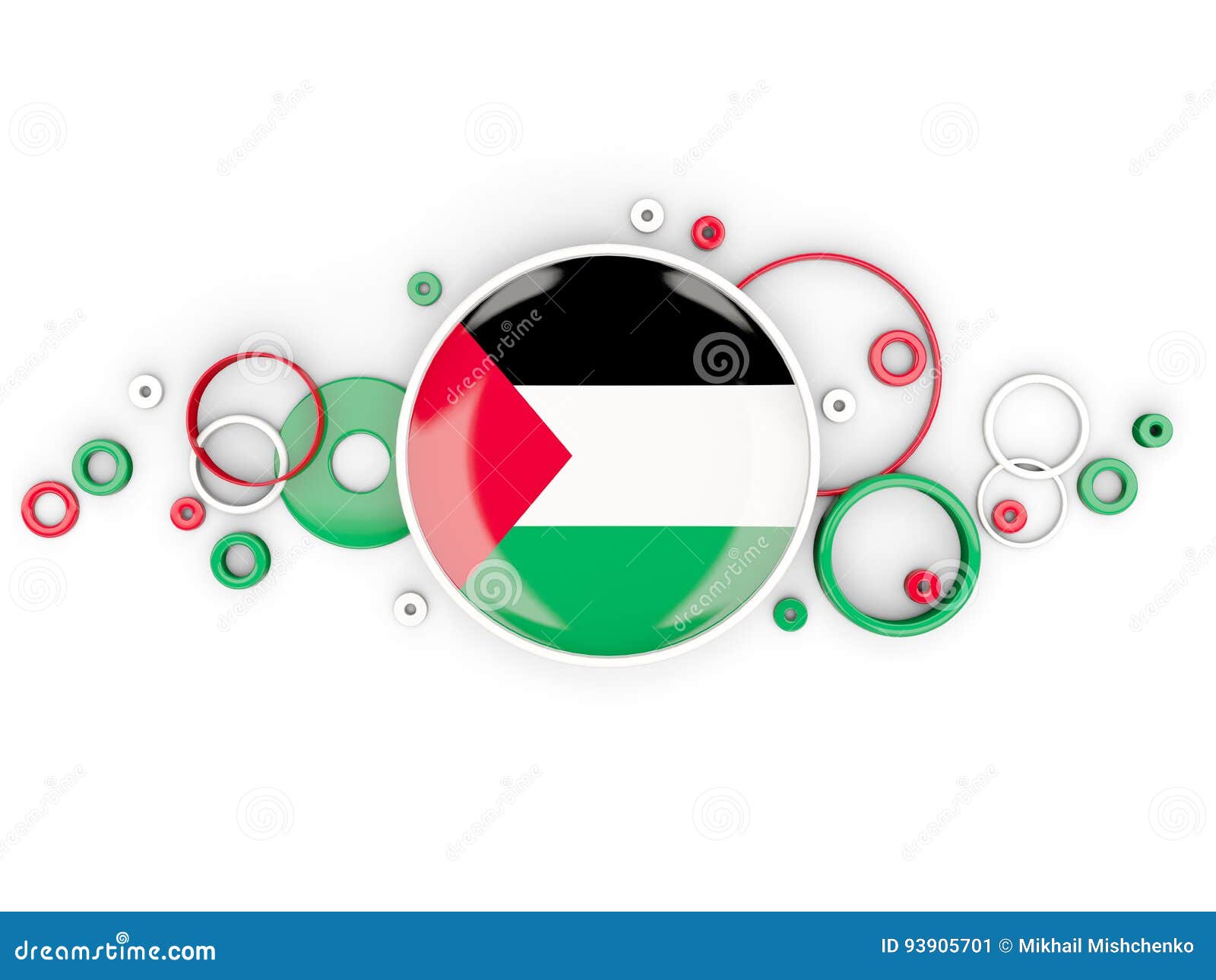 Round Flag of Palestinian Territory with Circles Pattern Stock ...