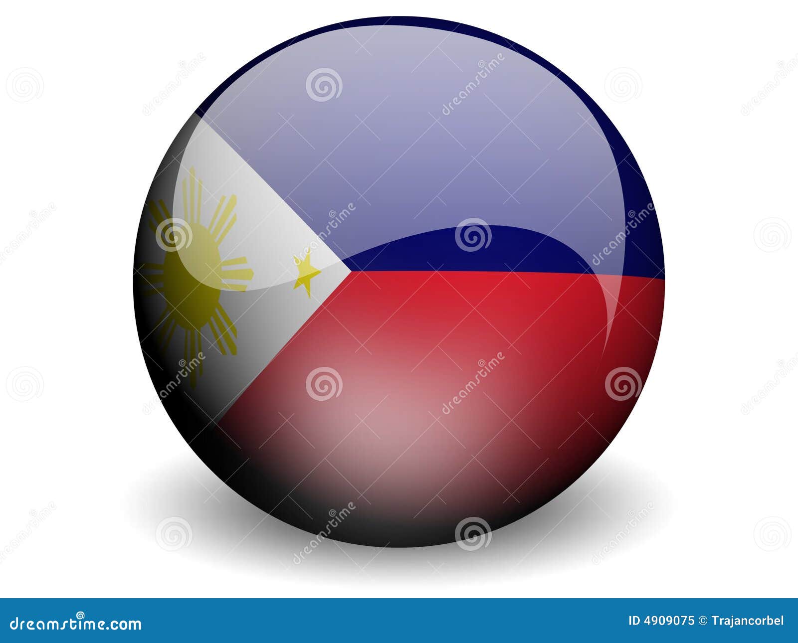 Round Flag of Philippines stock illustration. Illustration of country ...