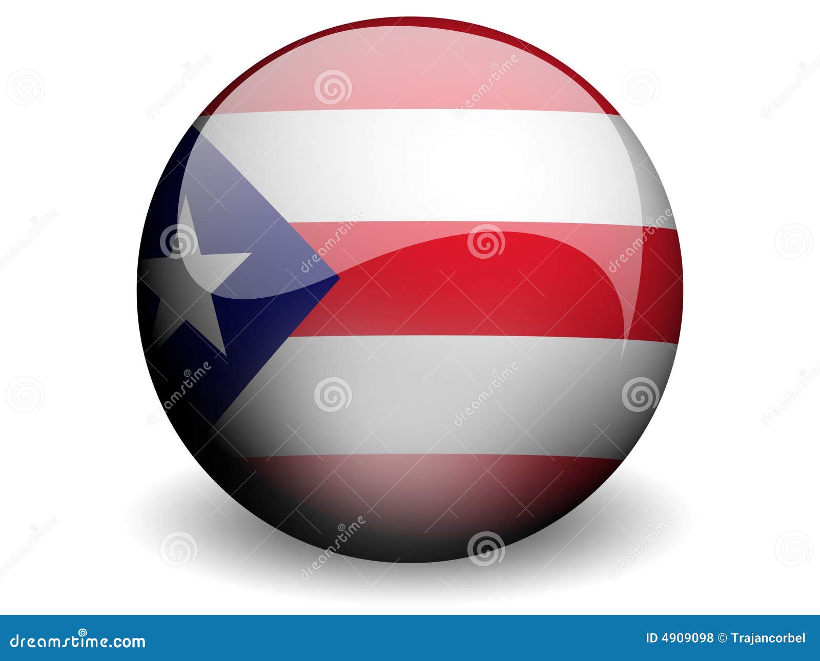 Round Flag of Puerto Rico stock illustration. Illustration of star ...