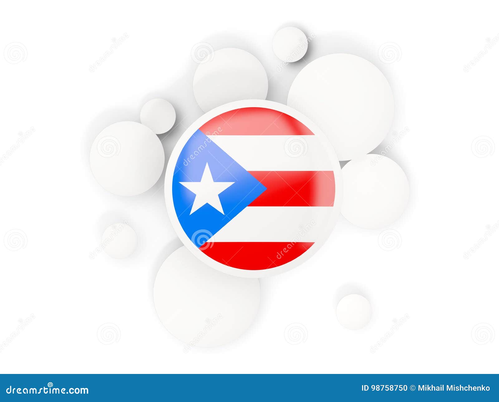 Round Flag of Puerto Rico with Circles Pattern Stock Illustration ...