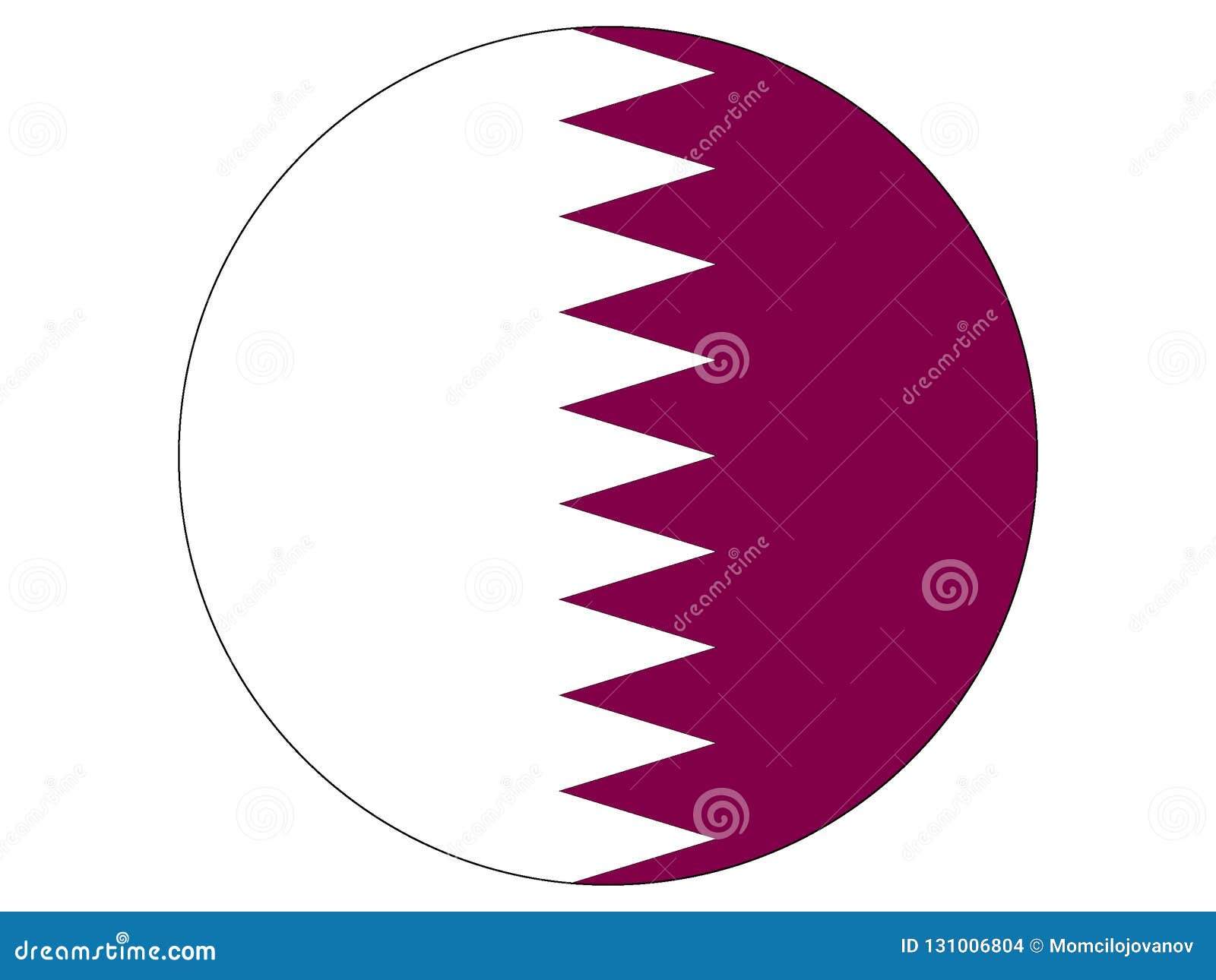 Round Flag of Qatar stock vector. Illustration of thailand - 131006804