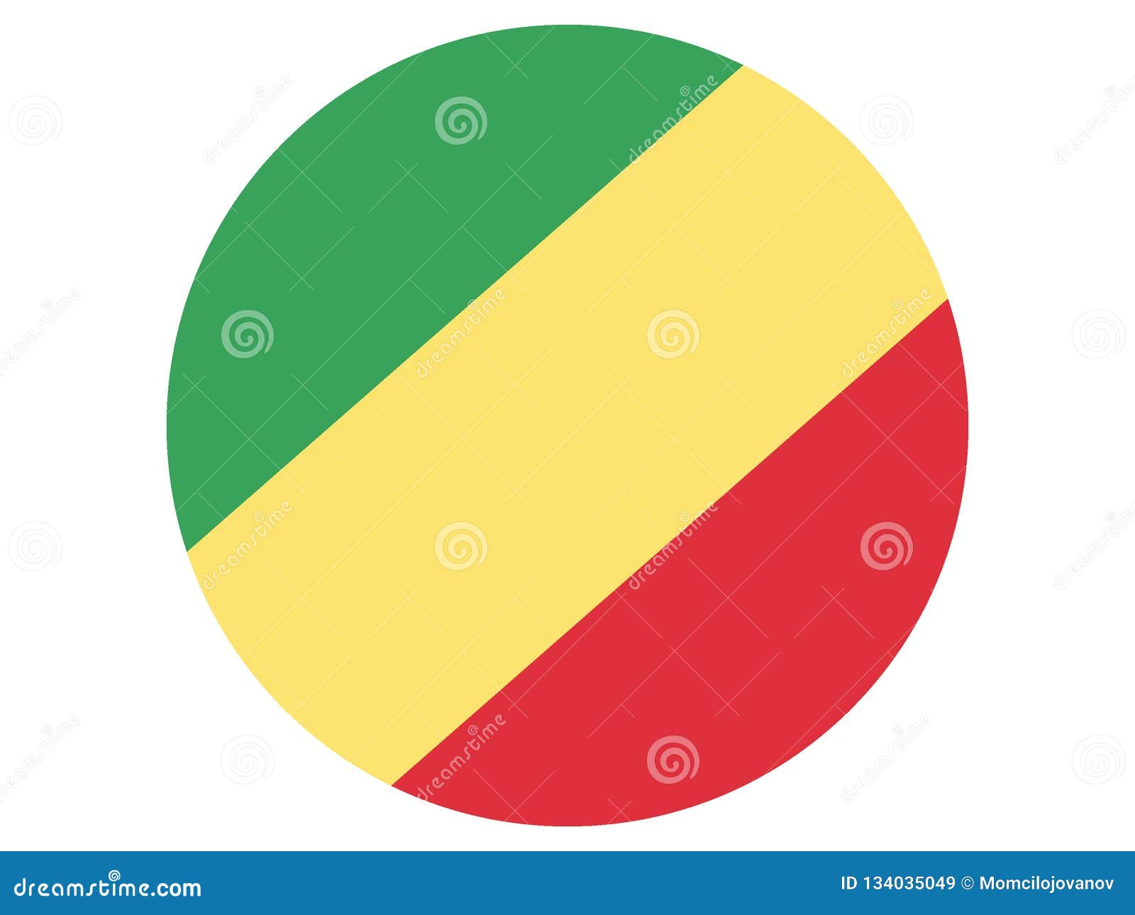 Round Flag of the Republic of the Congo Stock Vector - Illustration of ...