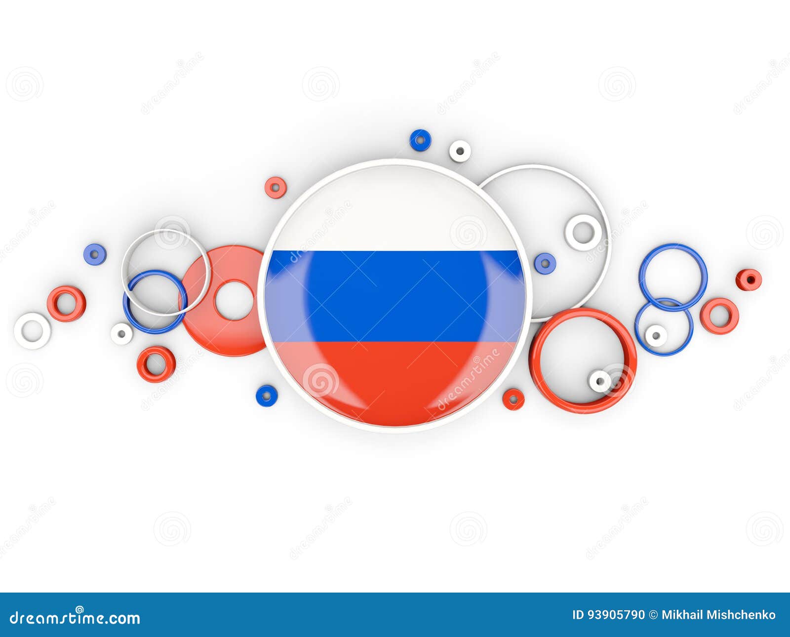Round Flag of Russia with Circles Pattern Stock Illustration ...