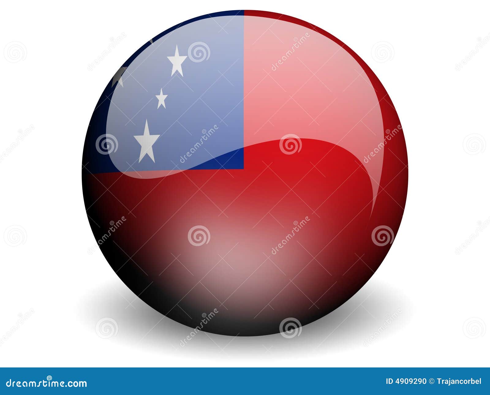Round Flag of Samoa stock illustration. Illustration of flag - 4909290