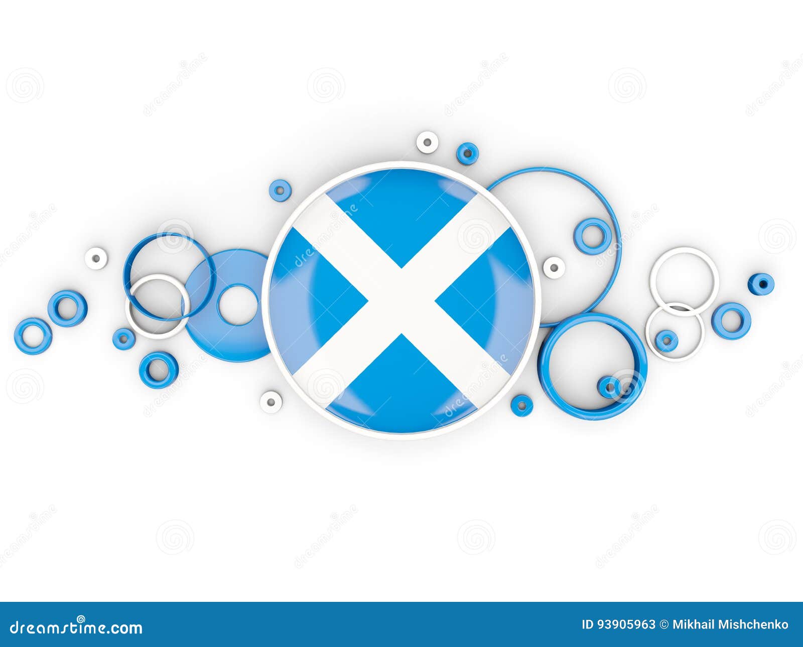 Round Flag of Scotland with Circles Pattern Stock Illustration ...