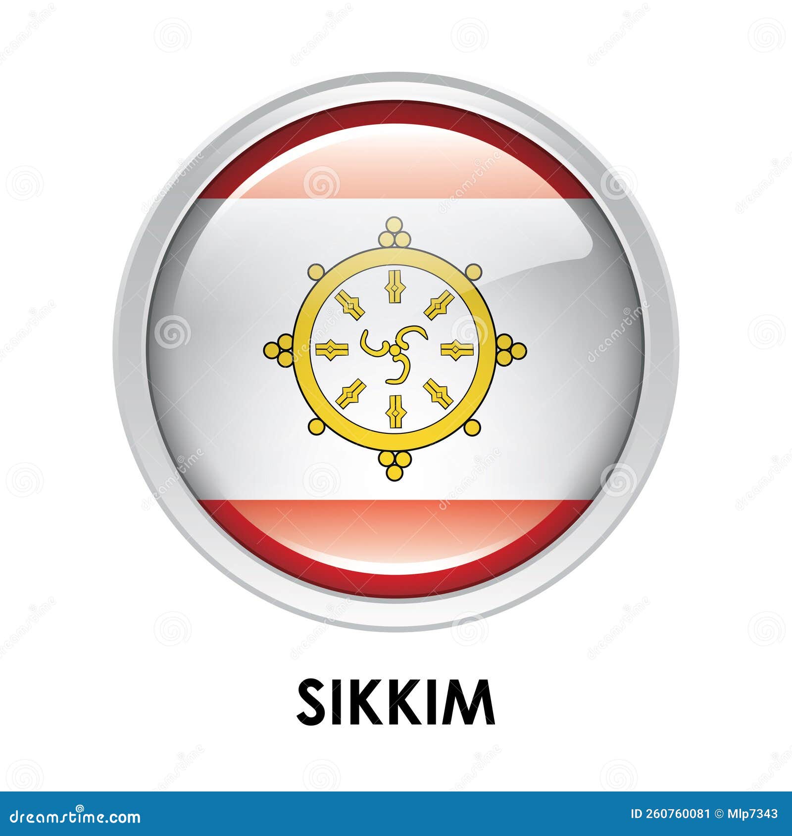 Round flag of Sikkim stock illustration. Illustration of graphic ...