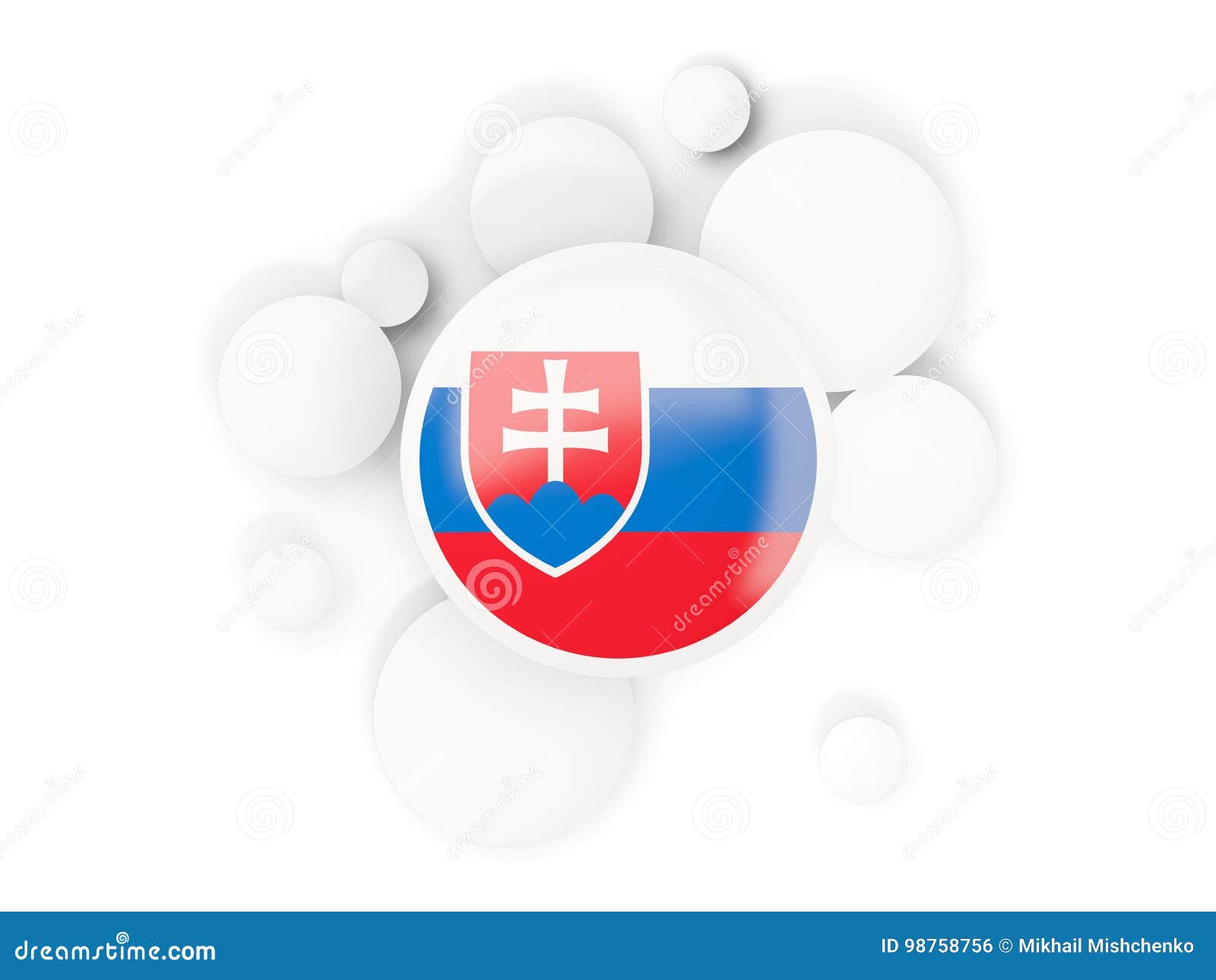 Round Flag of Slovakia with Circles Pattern Stock Illustration ...