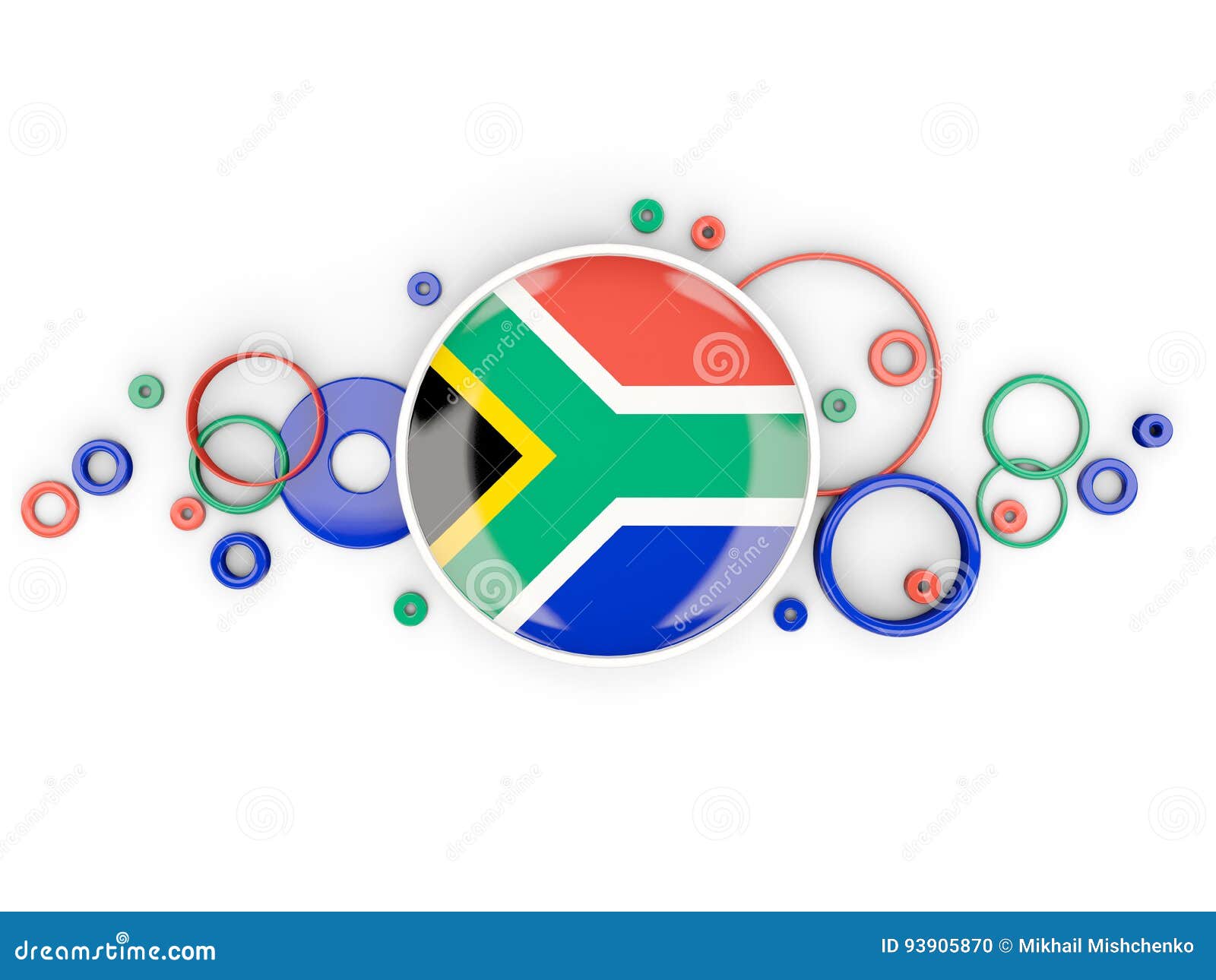 Round Flag of South Africa with Circles Pattern Stock Illustration ...
