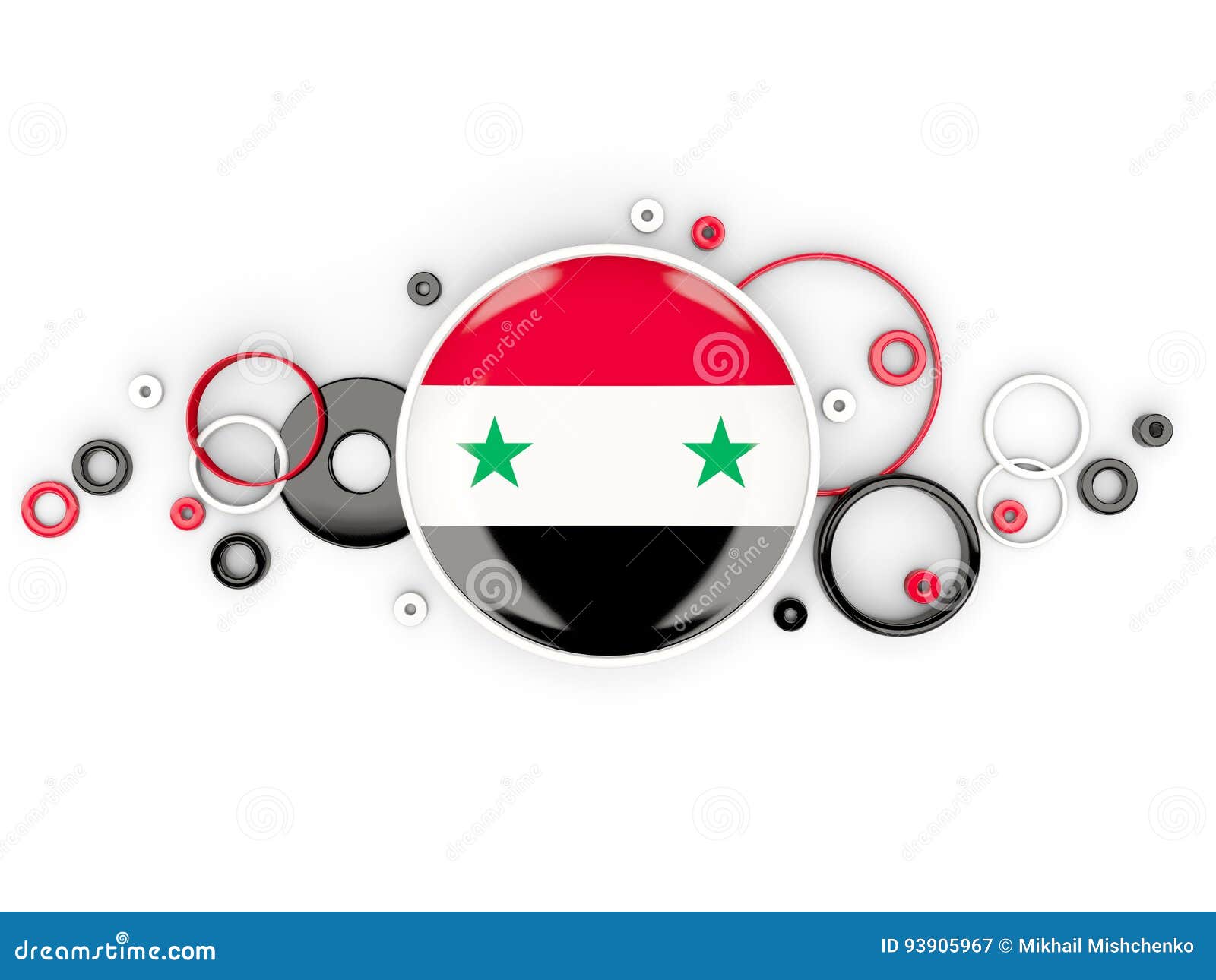 Round Flag of Syria with Circles Pattern Stock Illustration ...