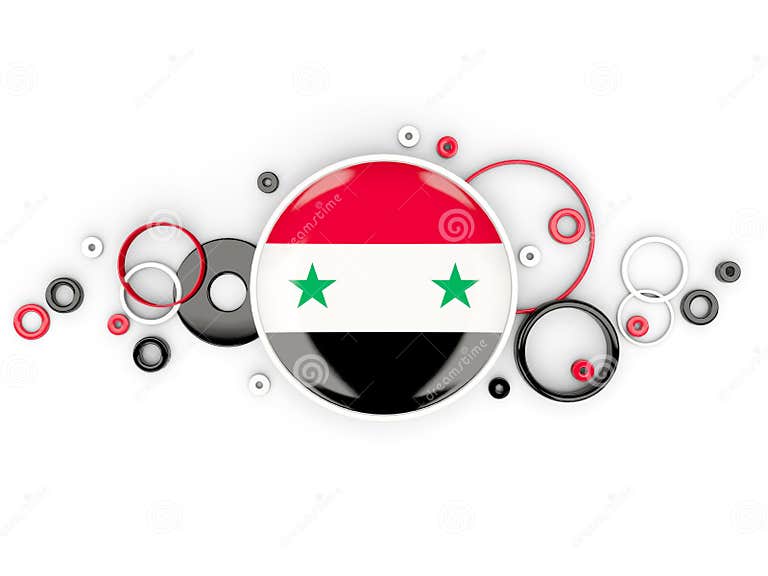 Round Flag of Syria with Circles Pattern Stock Illustration ...