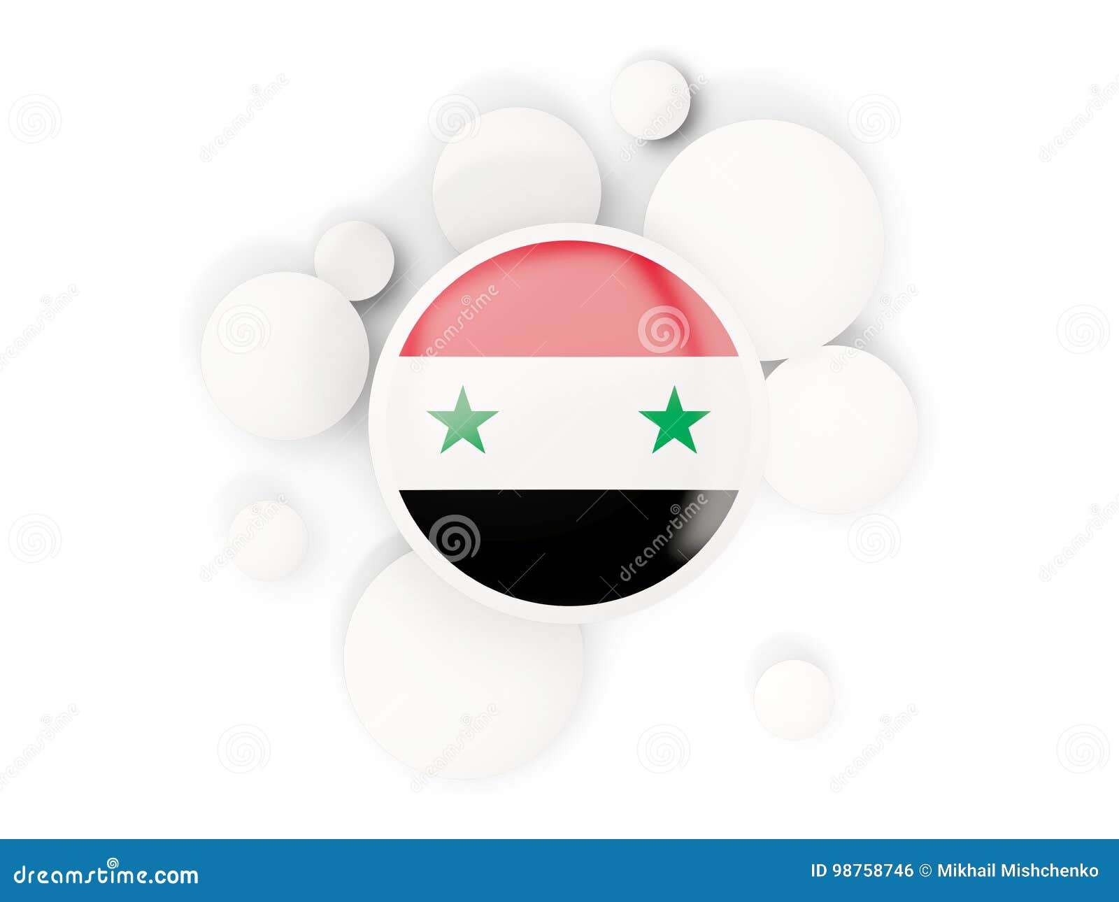 Round Flag of Syria with Circles Pattern Stock Illustration ...