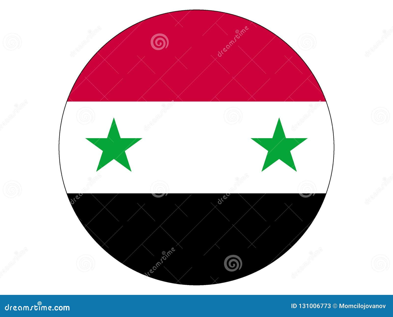 Round Flag of Syria stock vector. Illustration of syria - 131006773