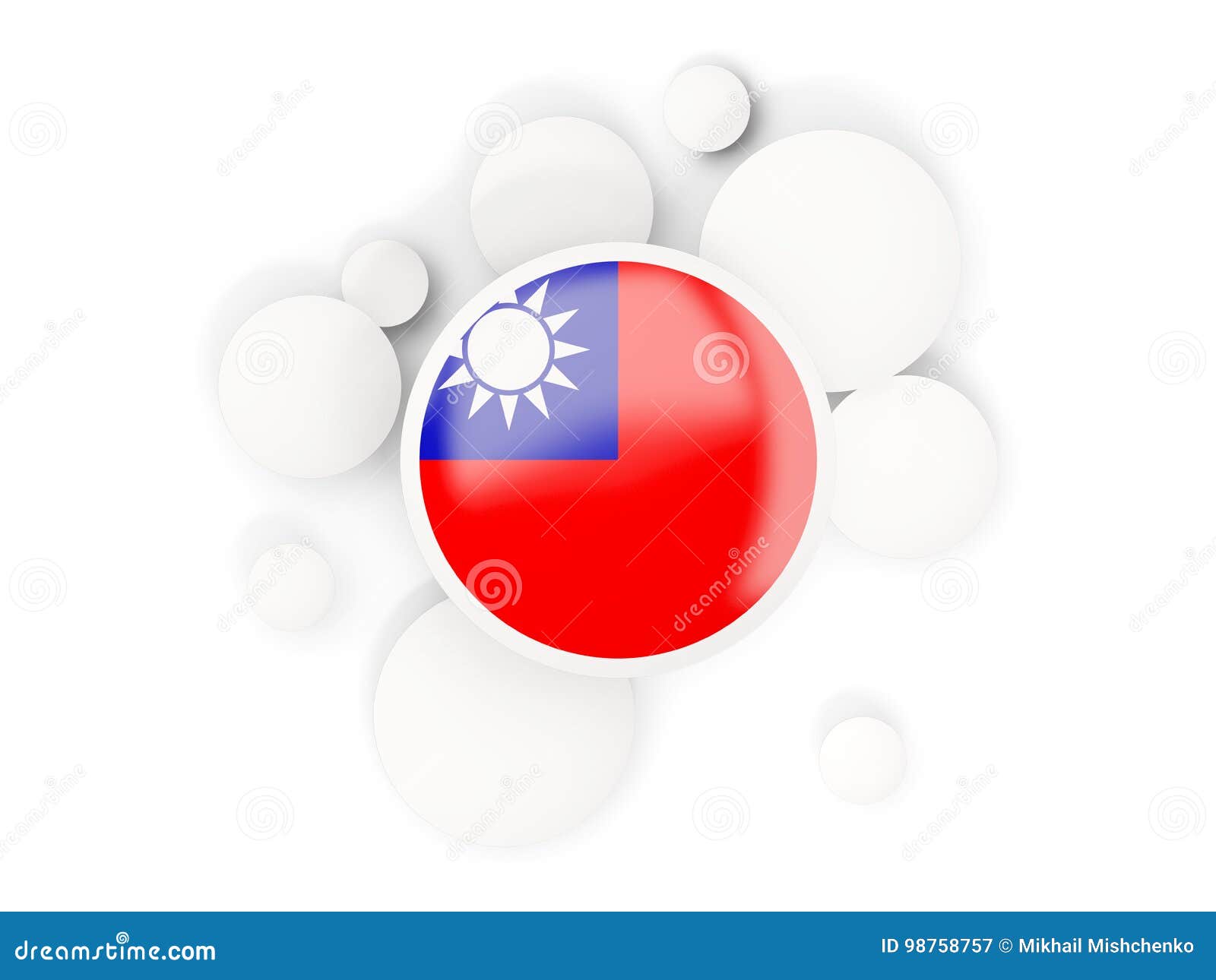 Round Flag of Taiwan with Circles Pattern Stock Illustration ...