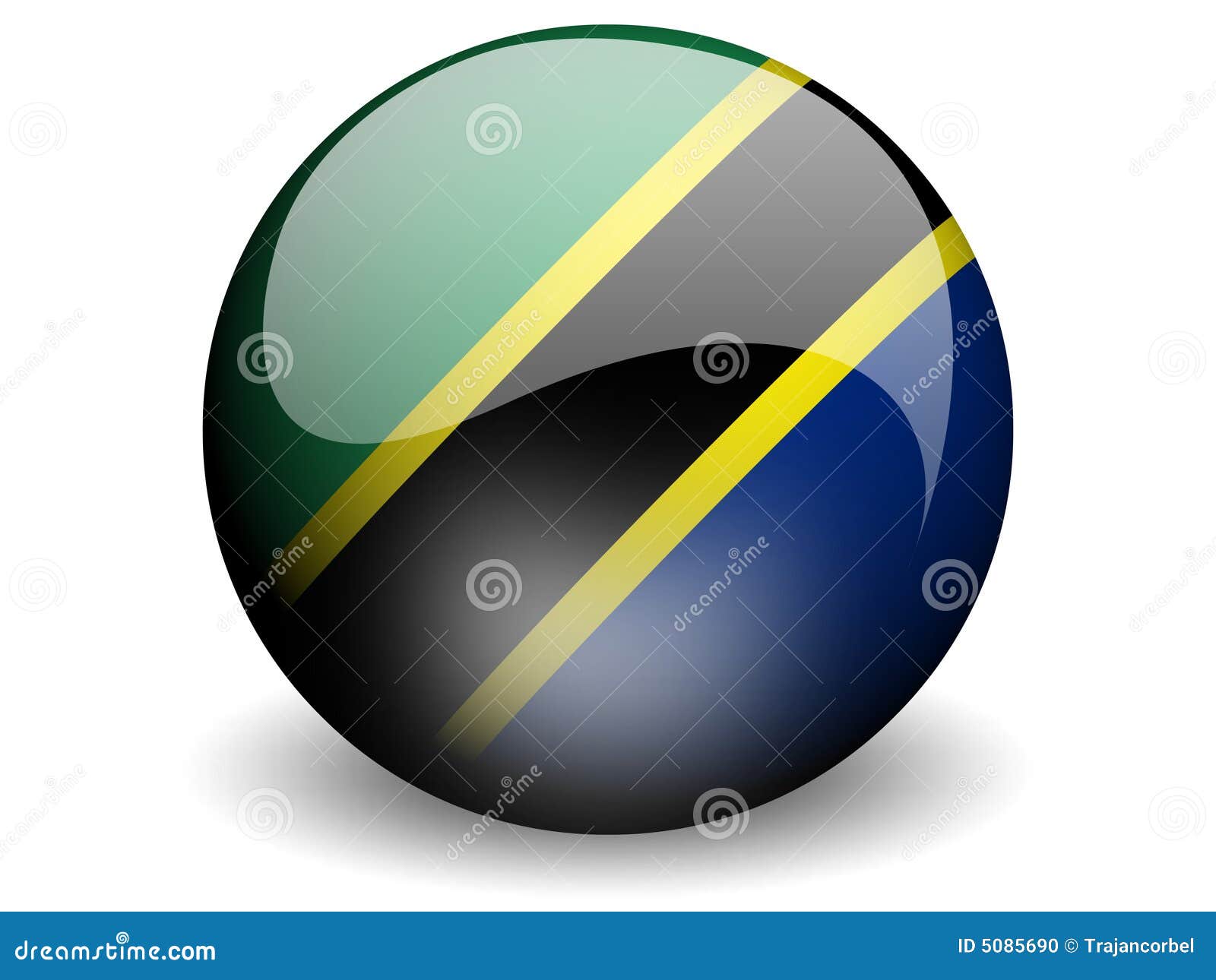 Round Flag of Tanzania stock illustration. Illustration of africa - 5085690