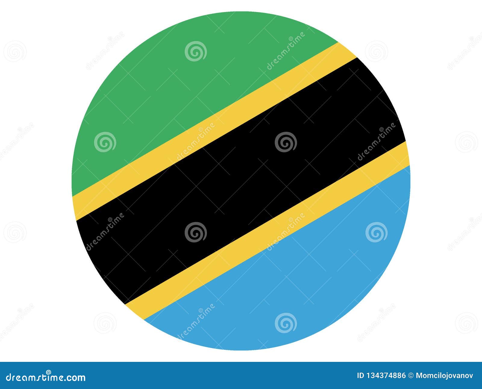 Round Flag of Tanzania stock vector. Illustration of chechnya - 134374886