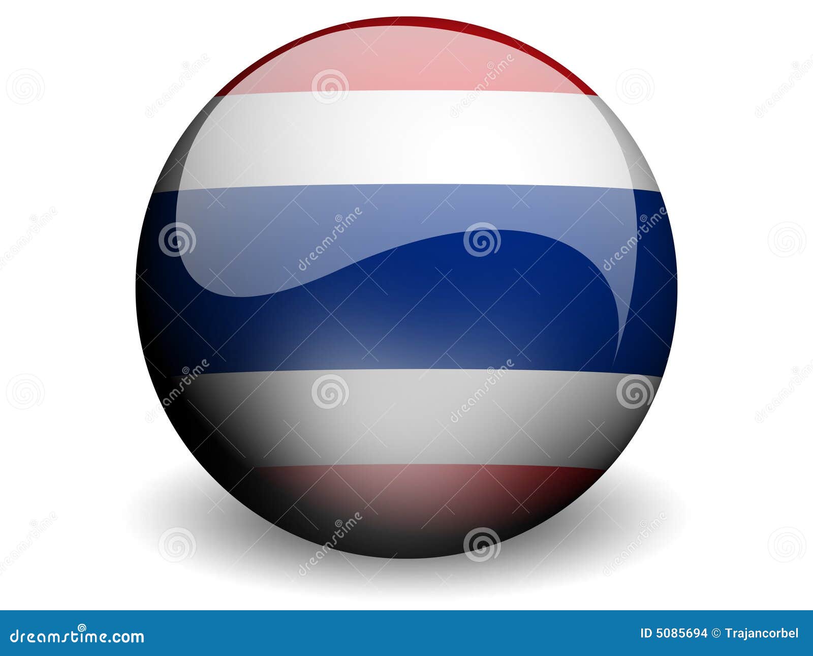 Round Flag of Thailand stock illustration. Illustration of glass - 5085694