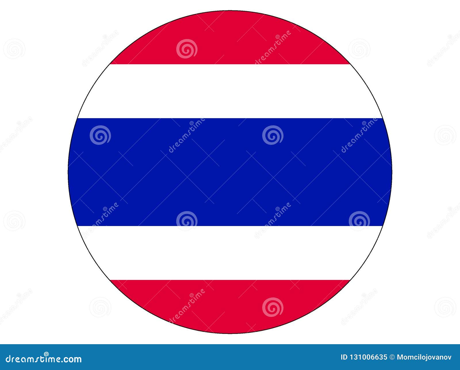 Round flag of Thailand stock vector. Illustration of round - 131006635