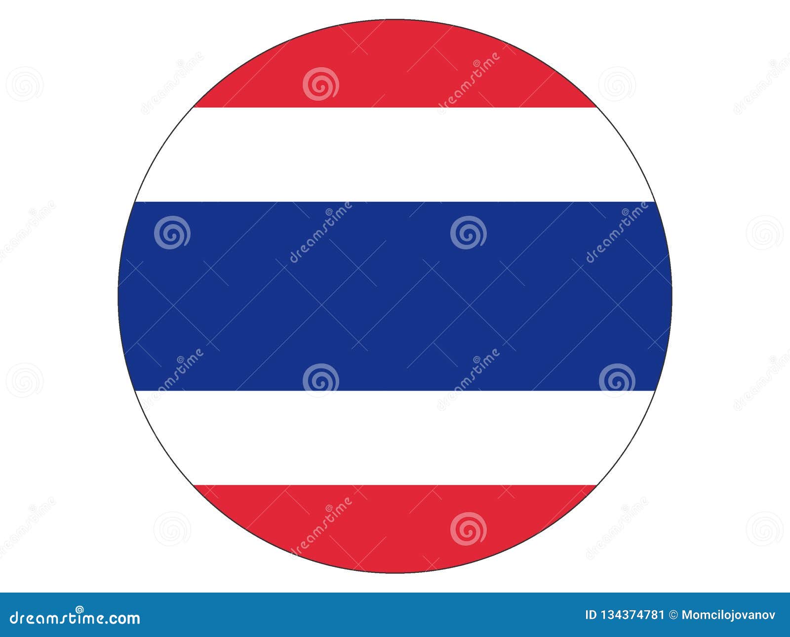 Round Flag of Thailand stock vector. Illustration of alderney - 134374781