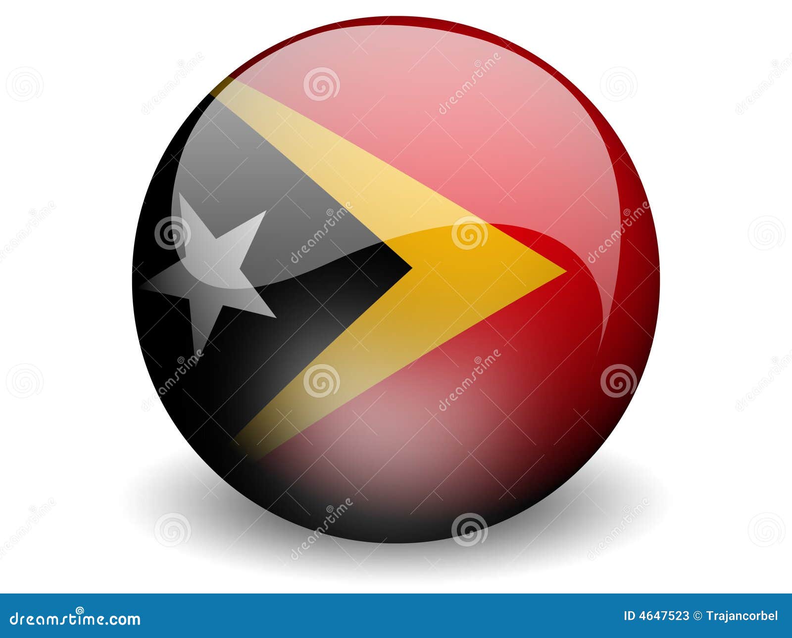 Round Flag of Timor-Leste stock illustration. Illustration of star ...