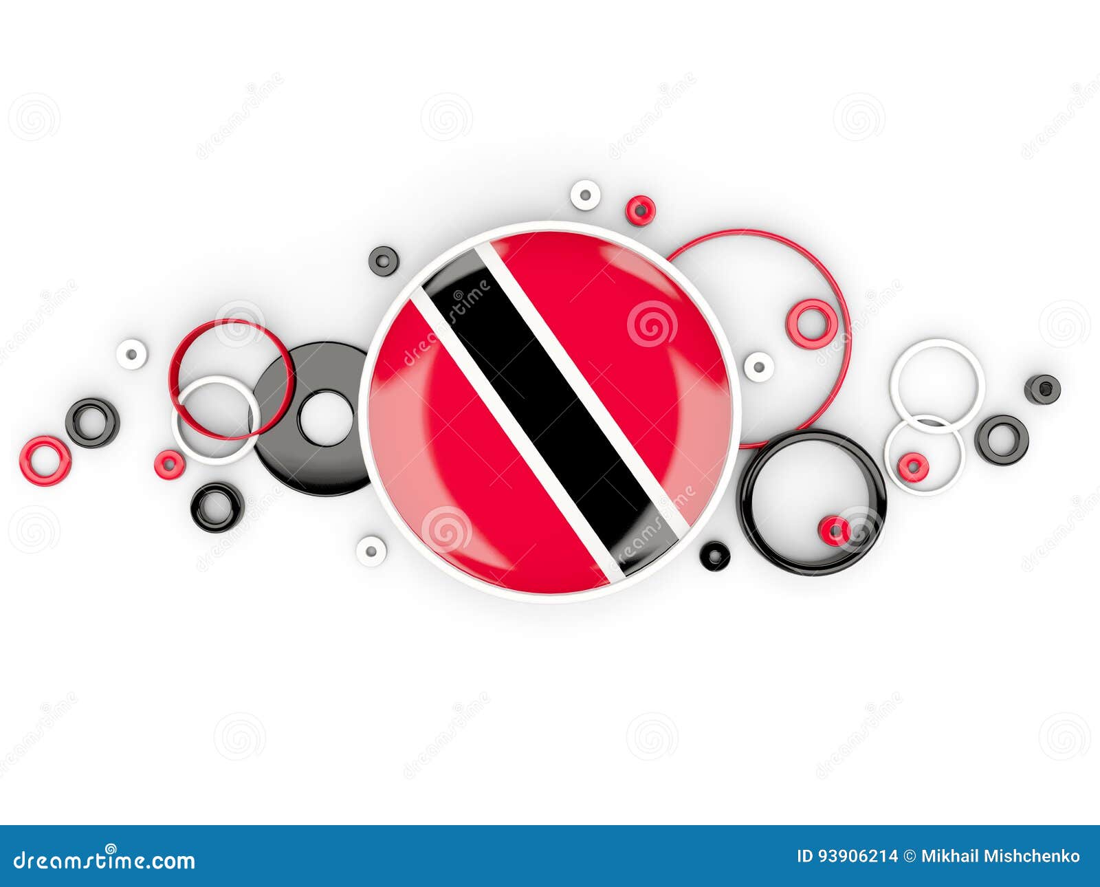 Round Flag of Trinidad and Tobago with Circles Pattern Stock ...