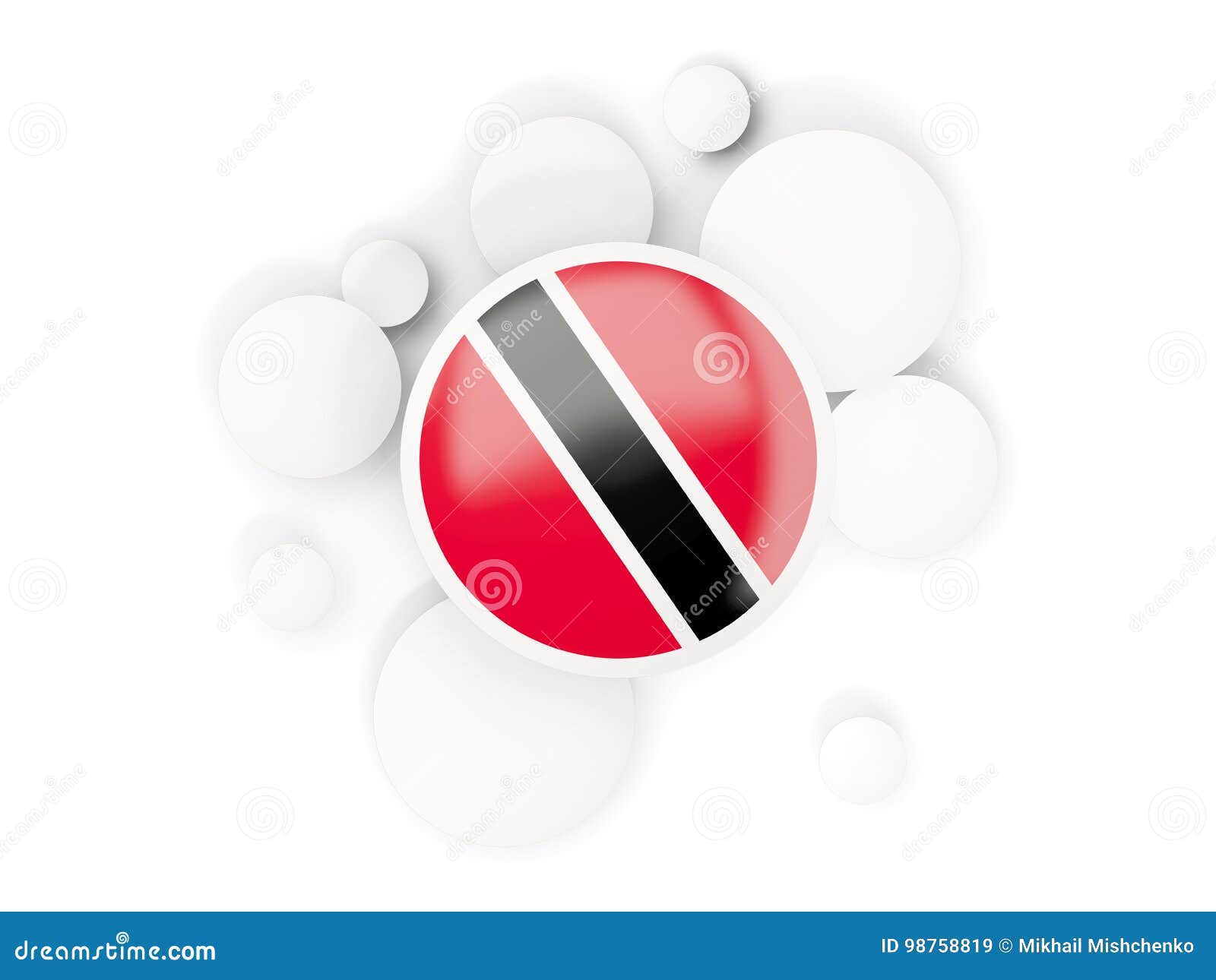 Round Flag of Trinidad and Tobago with Circles Pattern Stock ...