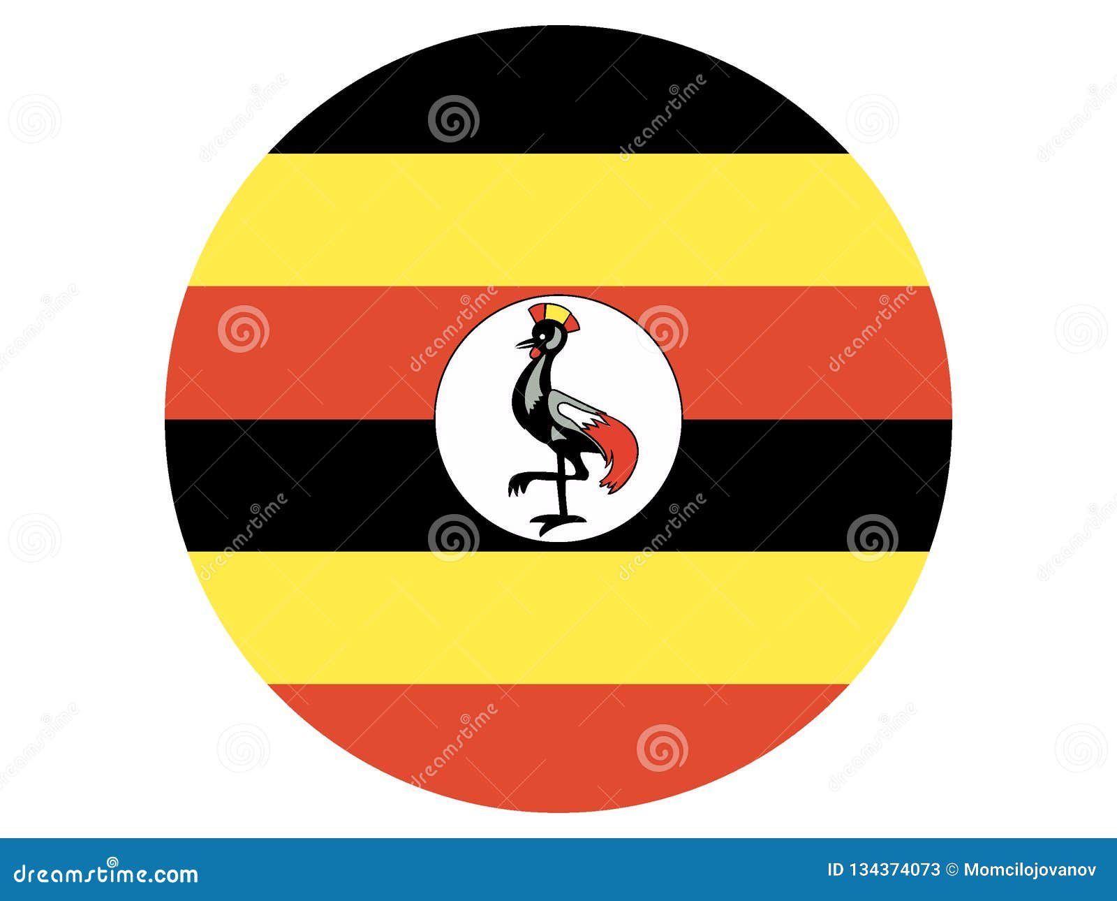 Round Flag of Uganda stock vector. Illustration of chechnya - 134374073