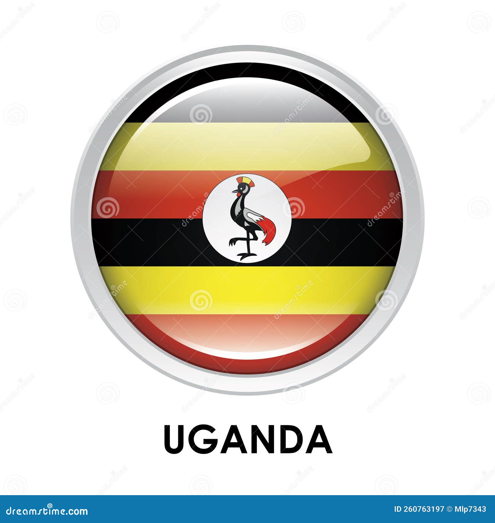 Round flag of Uganda stock illustration. Illustration of domain - 260763197