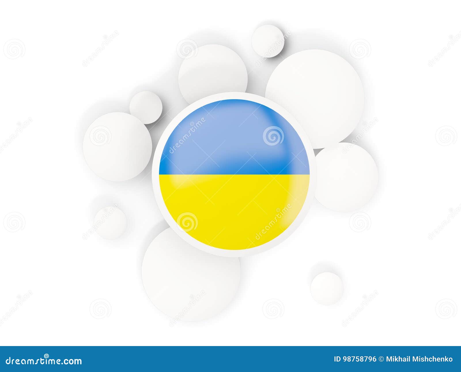 Round Flag of Ukraine with Circles Pattern Stock Illustration ...