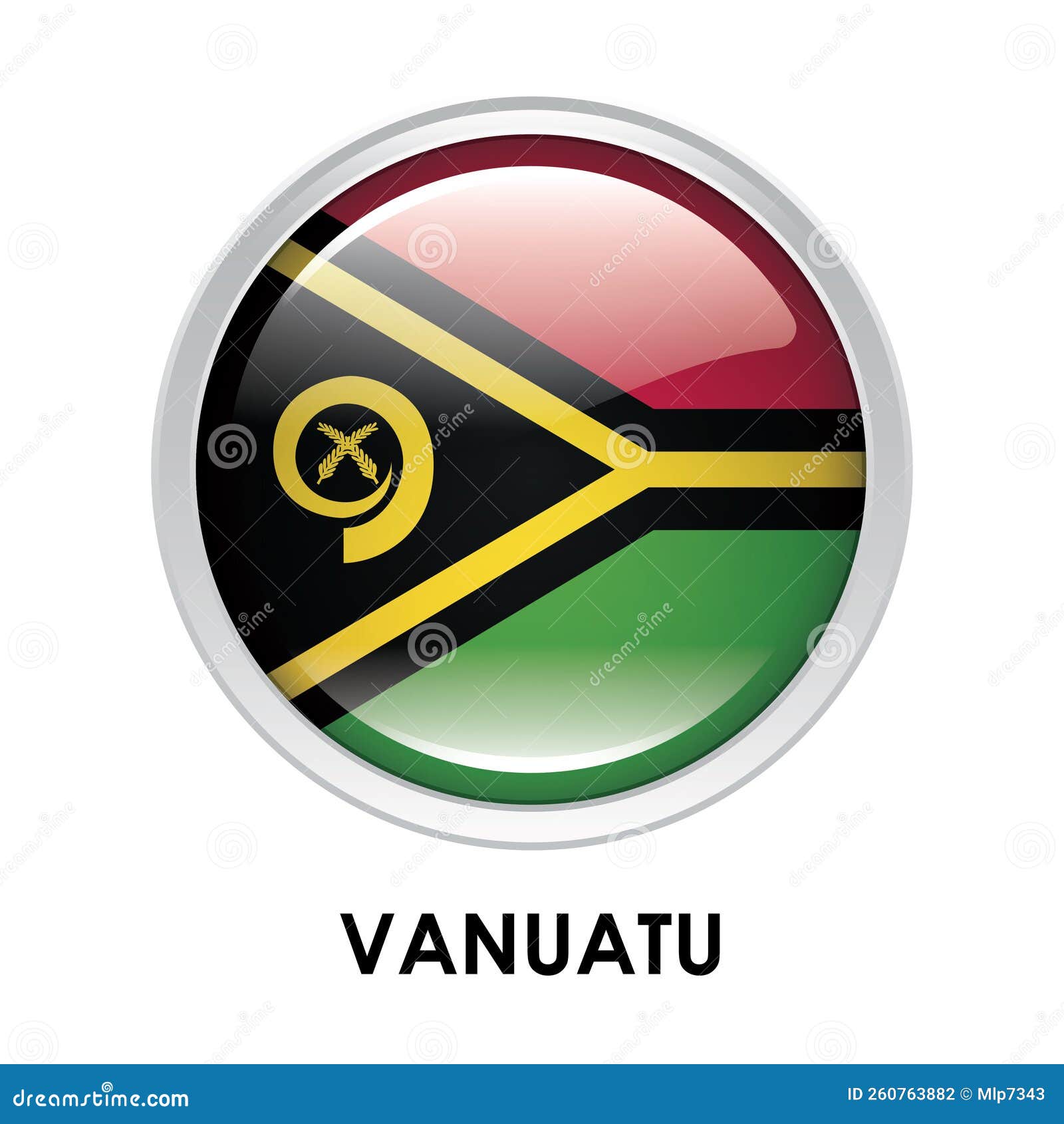 Round flag of Vanuatu stock illustration. Illustration of nation ...