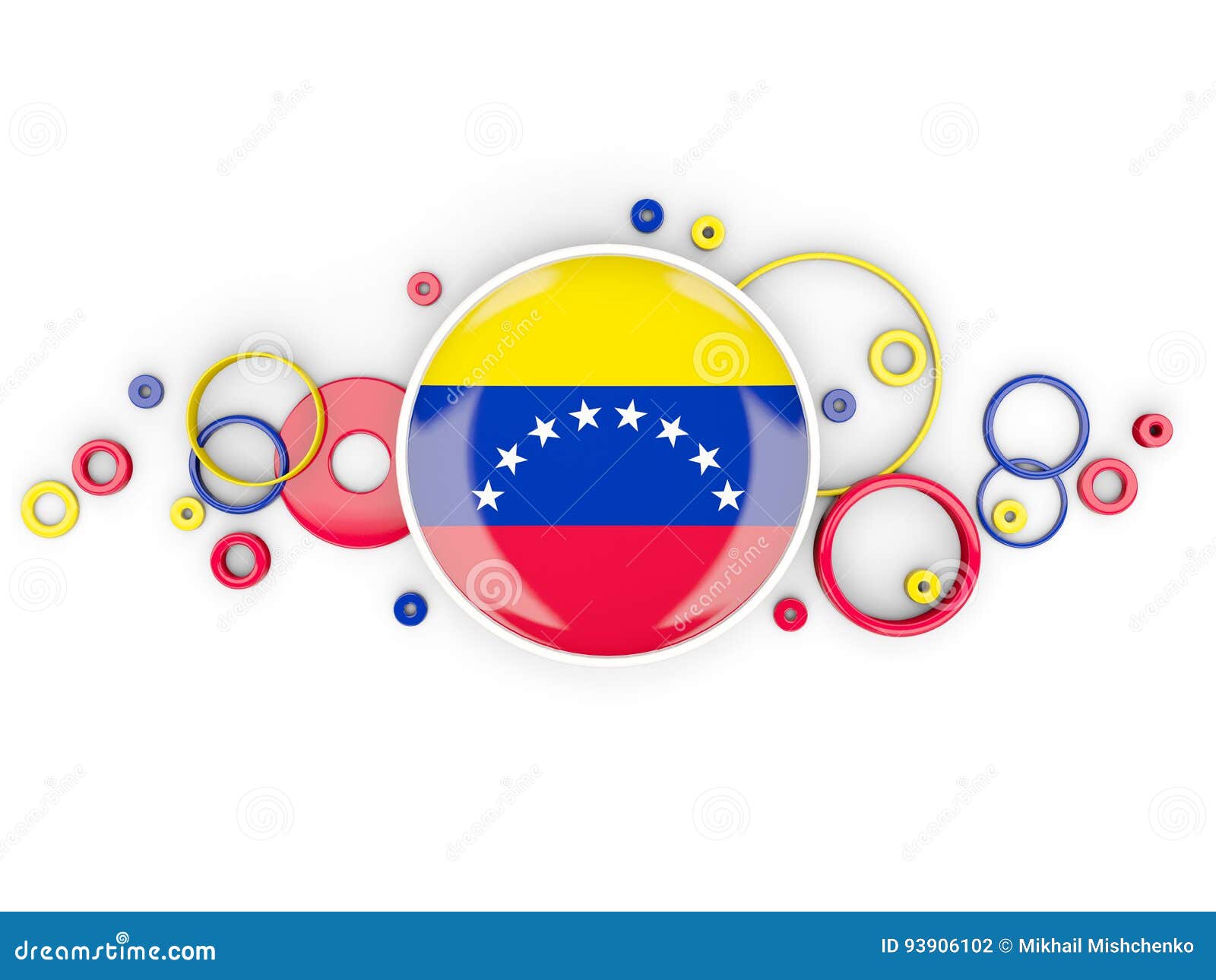 Round Flag of Venezuela with Circles Pattern Stock Illustration ...