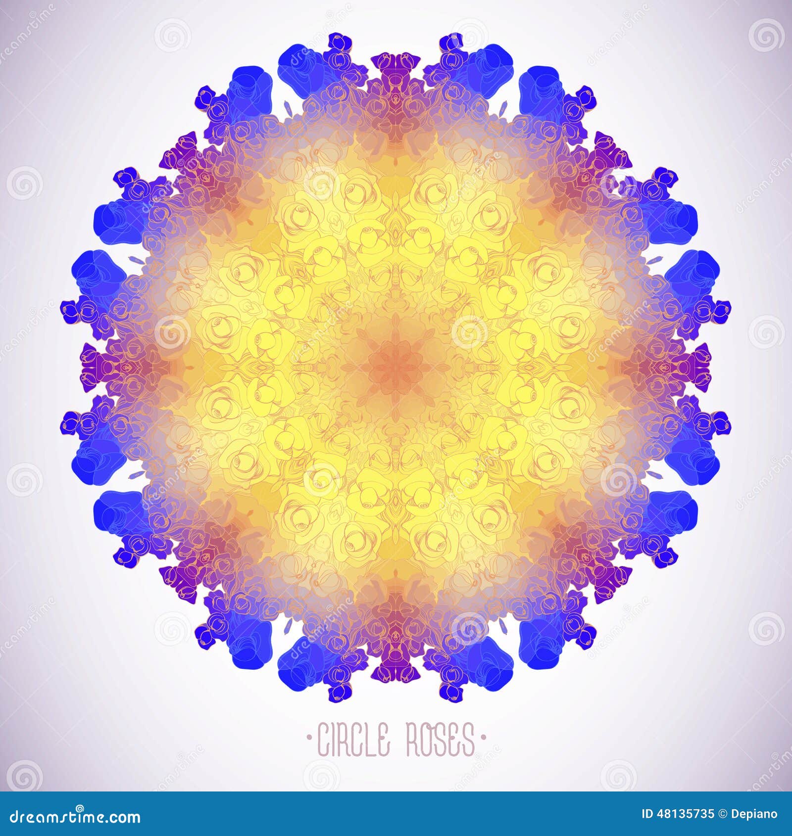 Round Floral Background with Roses Stock Vector - Illustration of ...