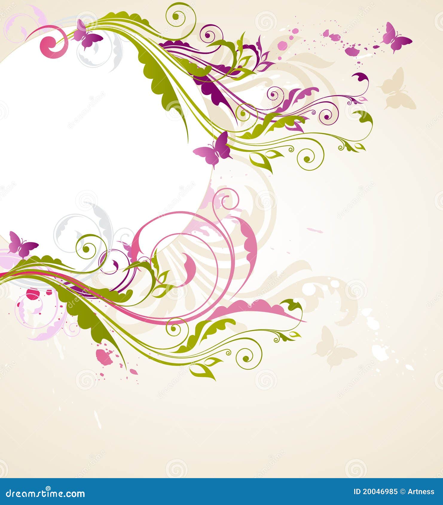 Round floral banner stock vector. Illustration of circle - 20046985