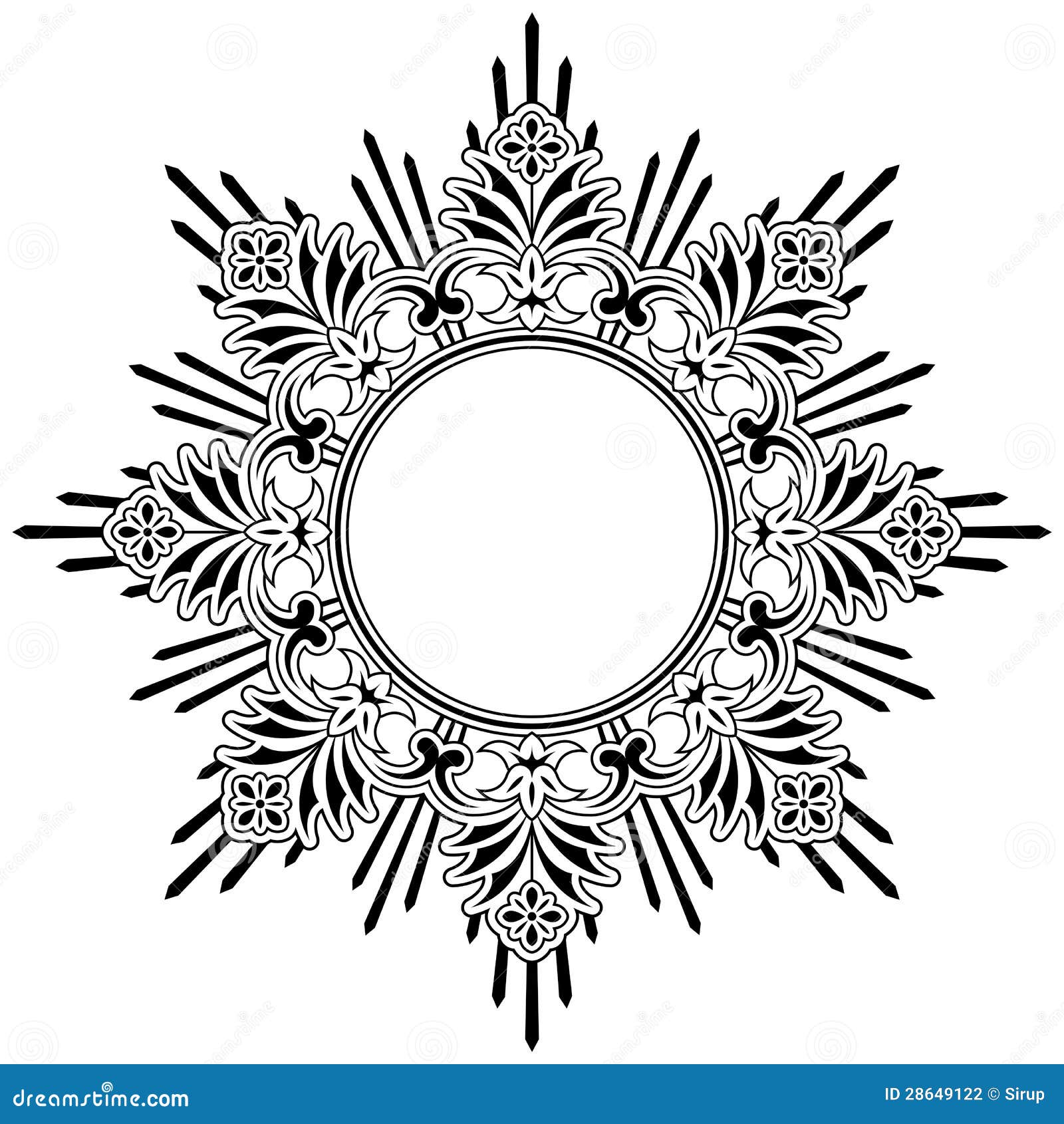 Round Floral Calligraphic Border Stock Vector - Illustration of ...