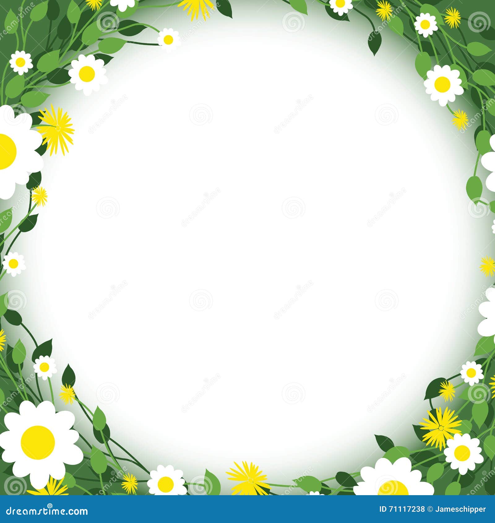 Round floral daisy pattern stock vector. Illustration of float - 71117238