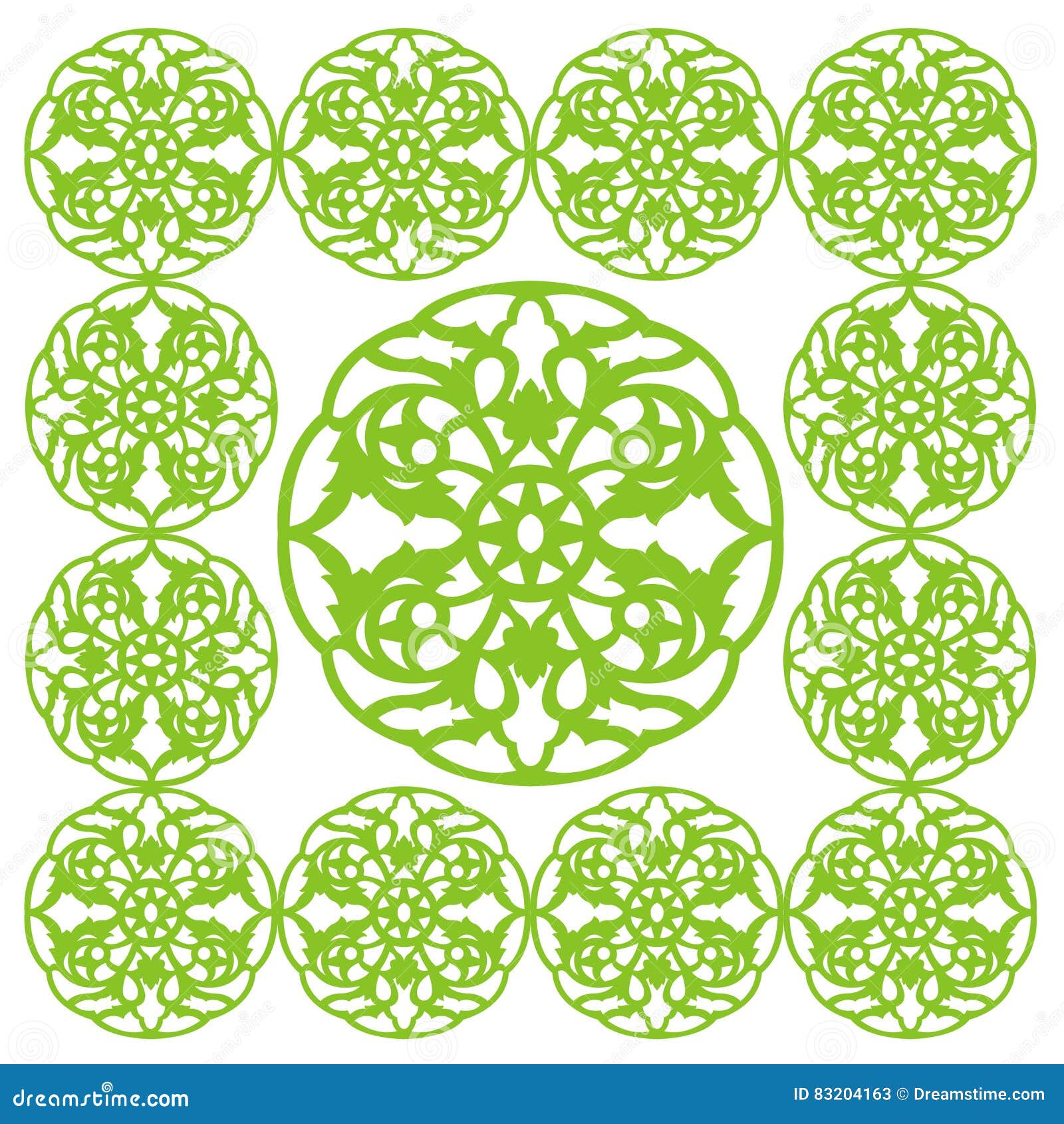 Round Floral Element Pattern Wallpaper Engravings Stock Illustrations ...