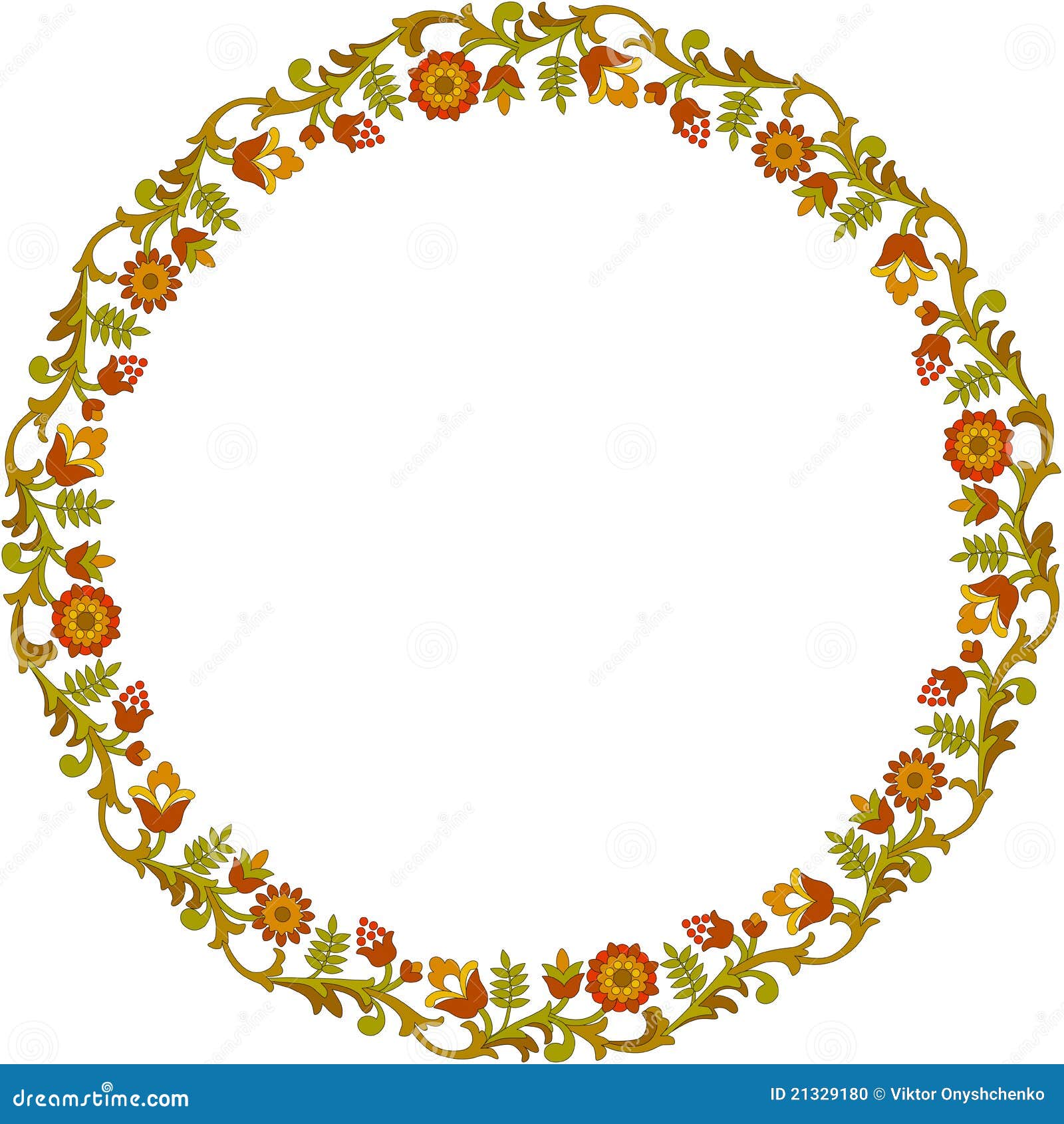 Round floral frame stock vector. Illustration of background - 21329180