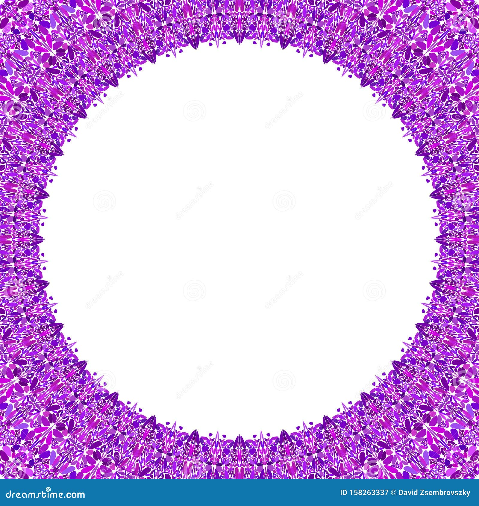 Round Floral Frame Design - Vector Border Graphic Element Stock Vector ...