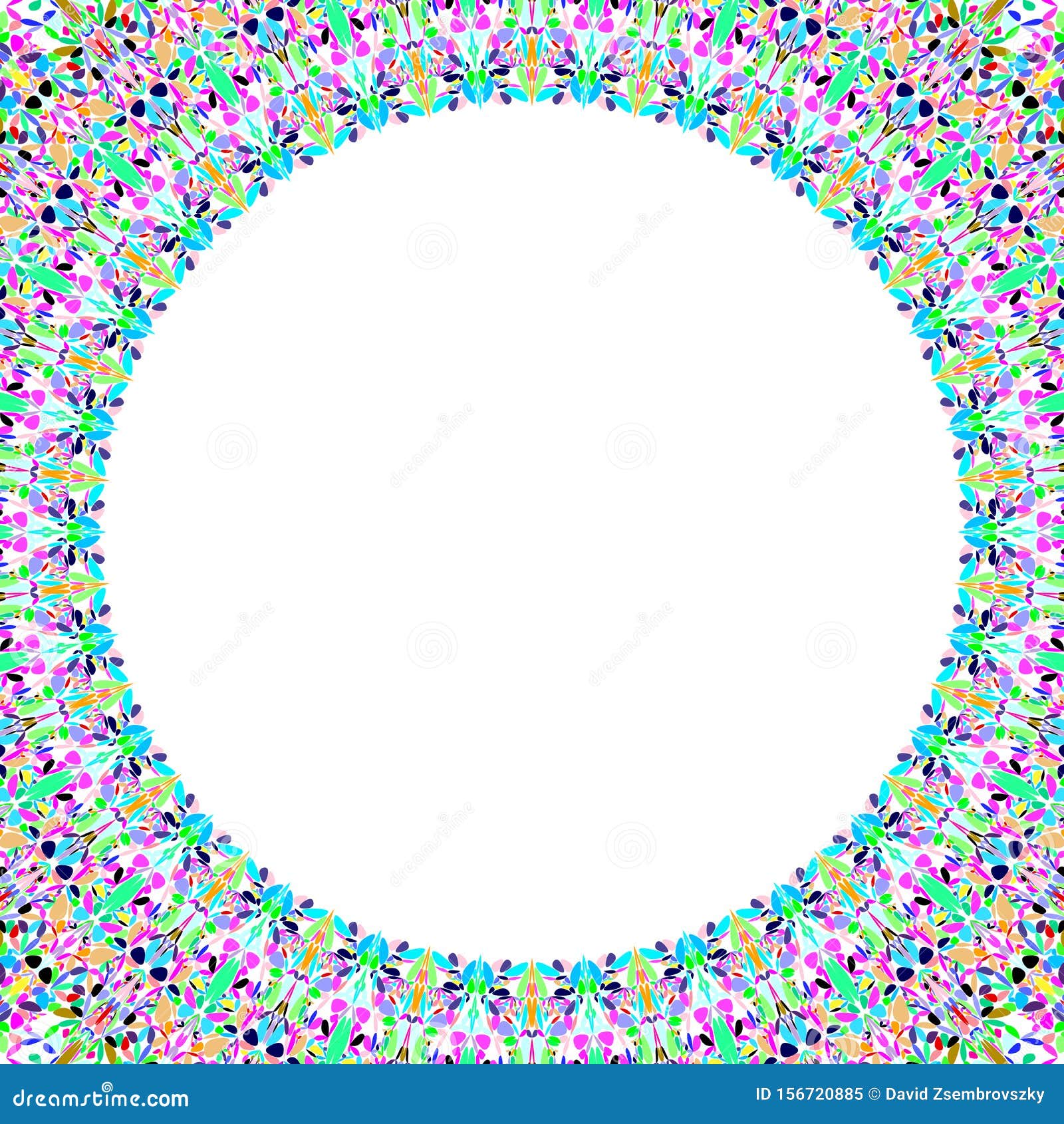 Round Floral Frame Design - Vector Border Graphic Element Stock Vector ...
