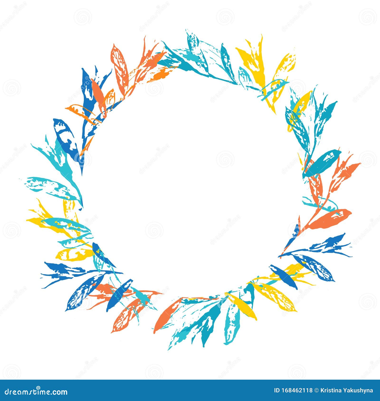 Round Floral Frame Isolated on White Background Stock Vector ...