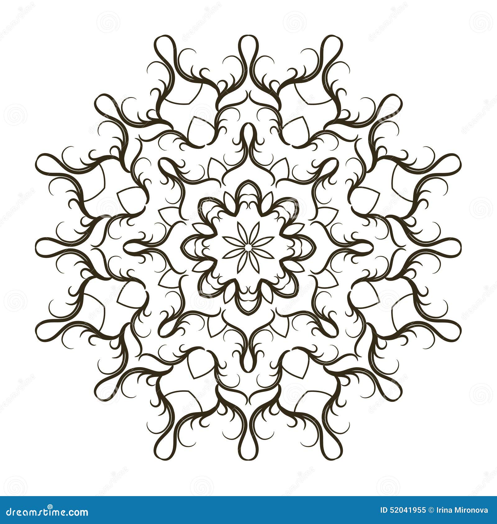Round floral pattern stock vector. Illustration of element - 52041955