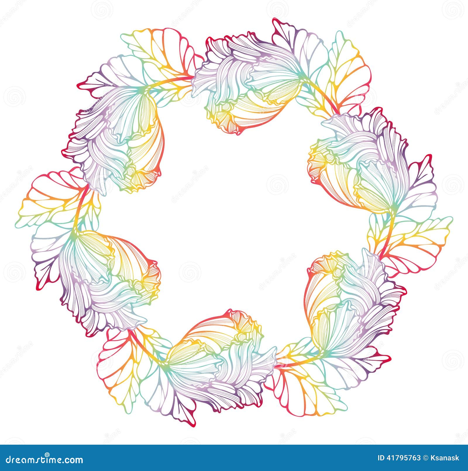 Round Floral Pattern stock vector. Illustration of blossom - 41795763