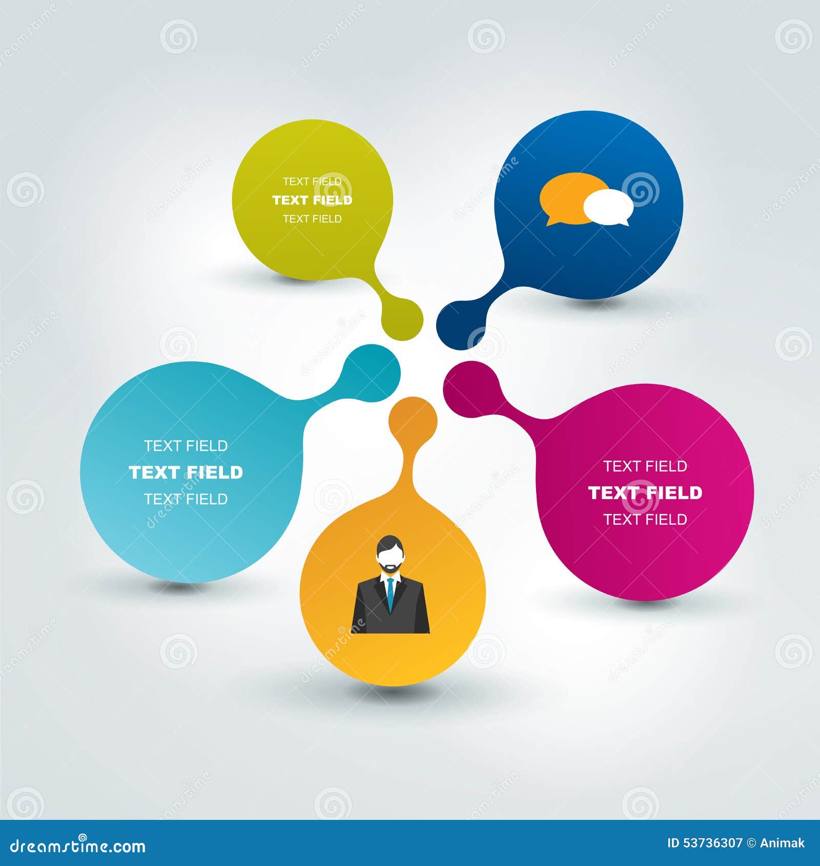 Round Flow Chart Infographics Scheme. Stock Vector - Illustration of ...