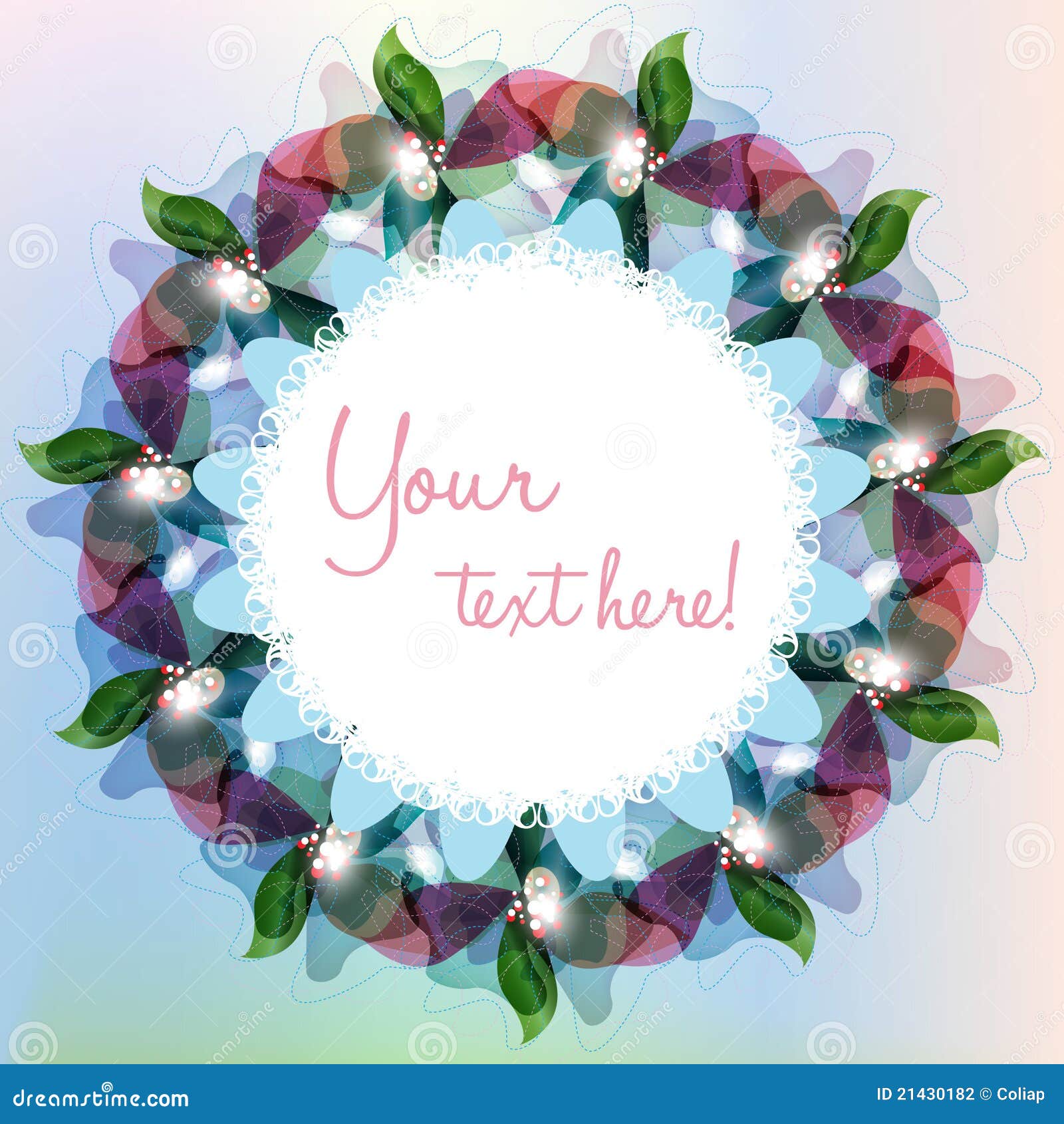 Round Flower Decoration Card Stock Vector - Illustration of decorative ...