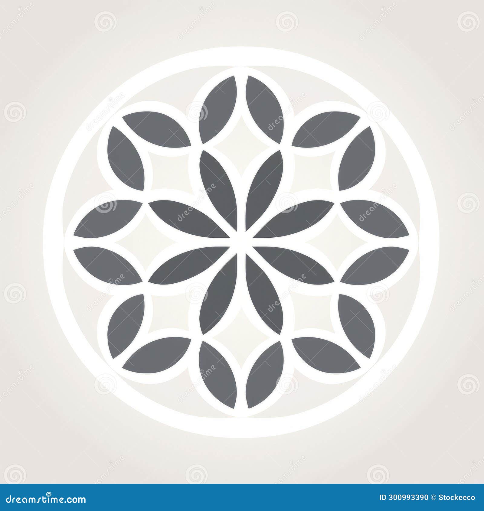 Round Flower Icon Vector Design: Organic Forms Blending with Geometric ...