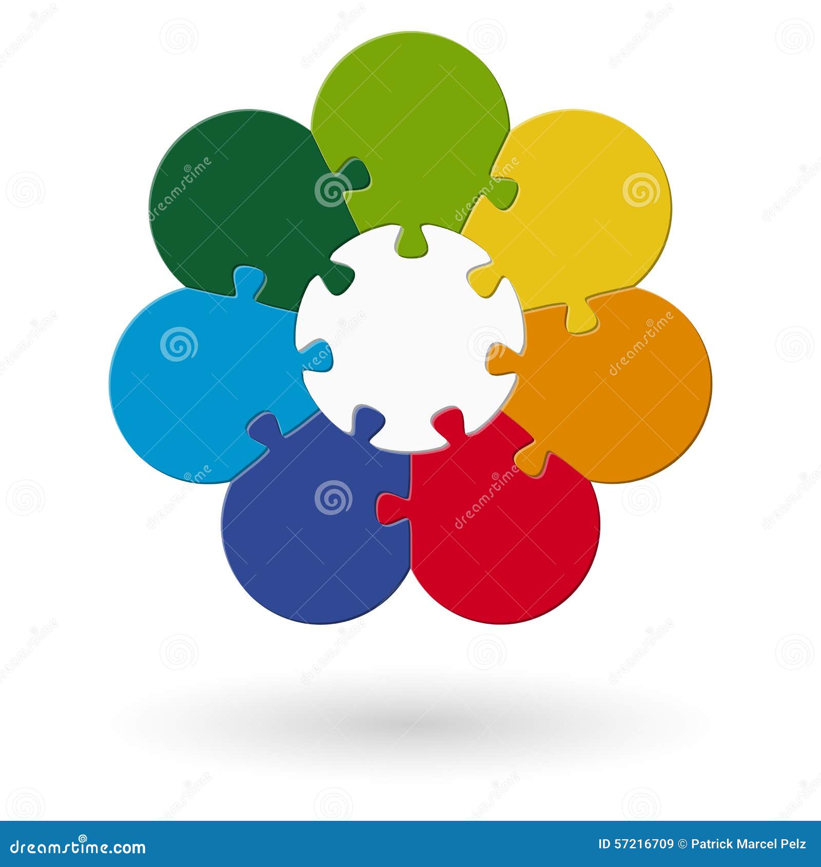 Round Flower Puzzle Colored Stock Vector - Illustration of method, game ...