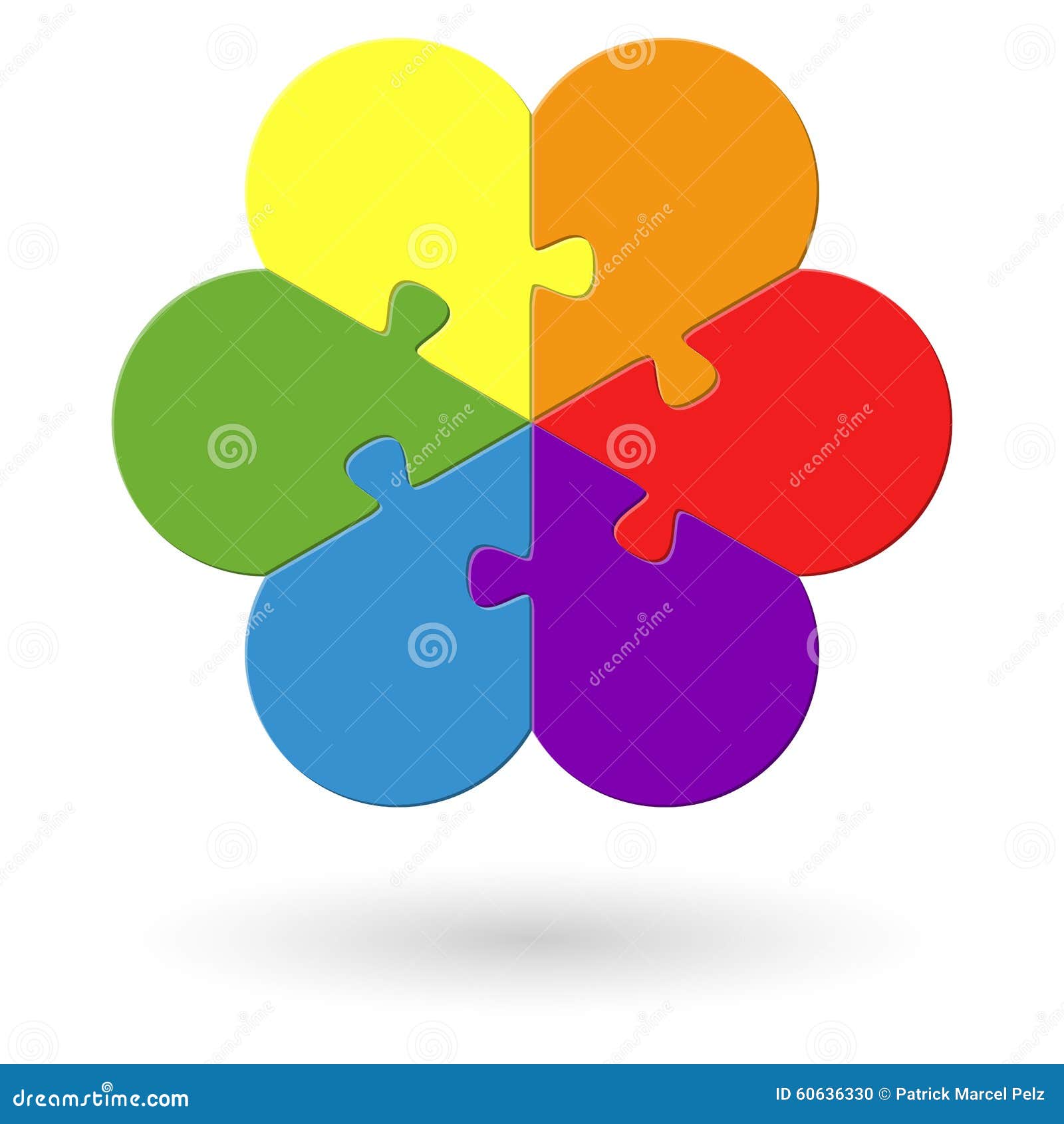 Round Flower Puzzle Colored Stock Vector - Illustration of decision ...